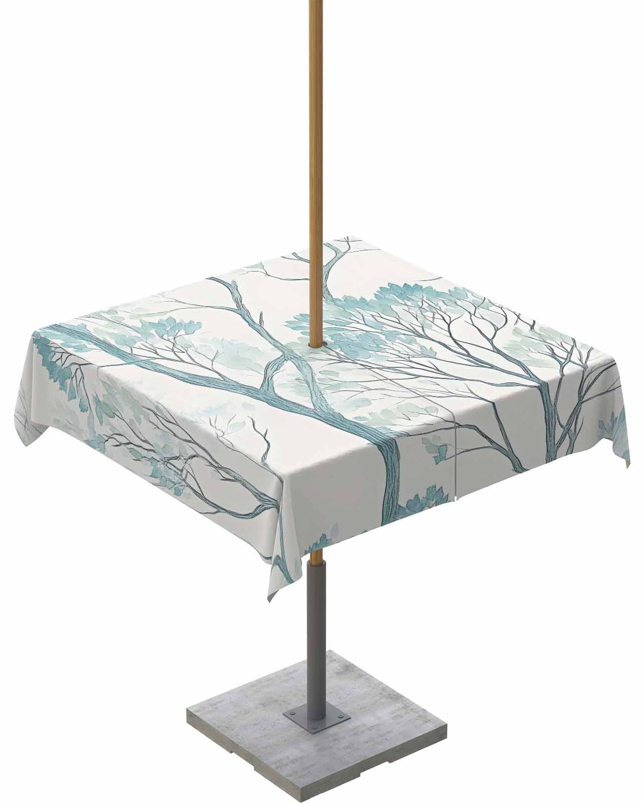 Hokiten Outdoor Tablecloths with Umbrella Hole & Zipper, Turquoise ...