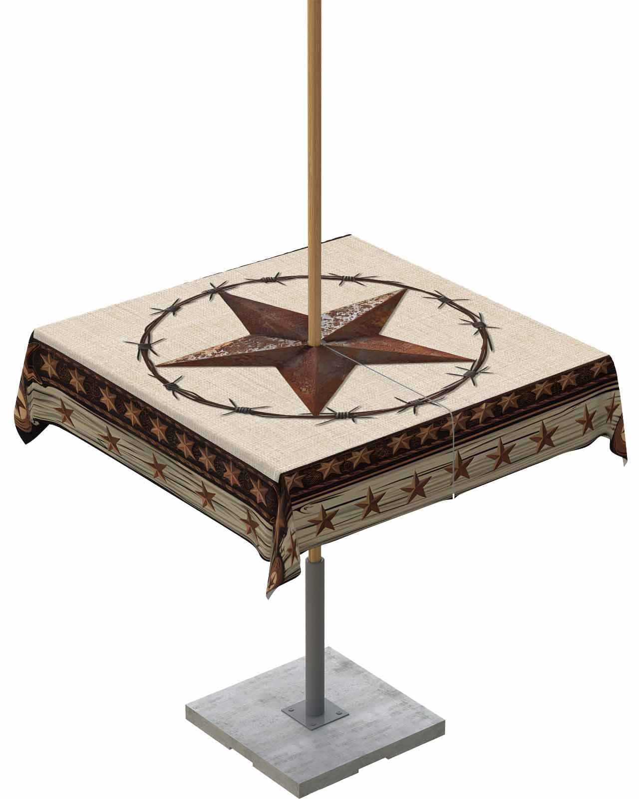 Hokiten Outdoor Tablecloths with Umbrella Hole & Zipper, Vintage Rustic ...