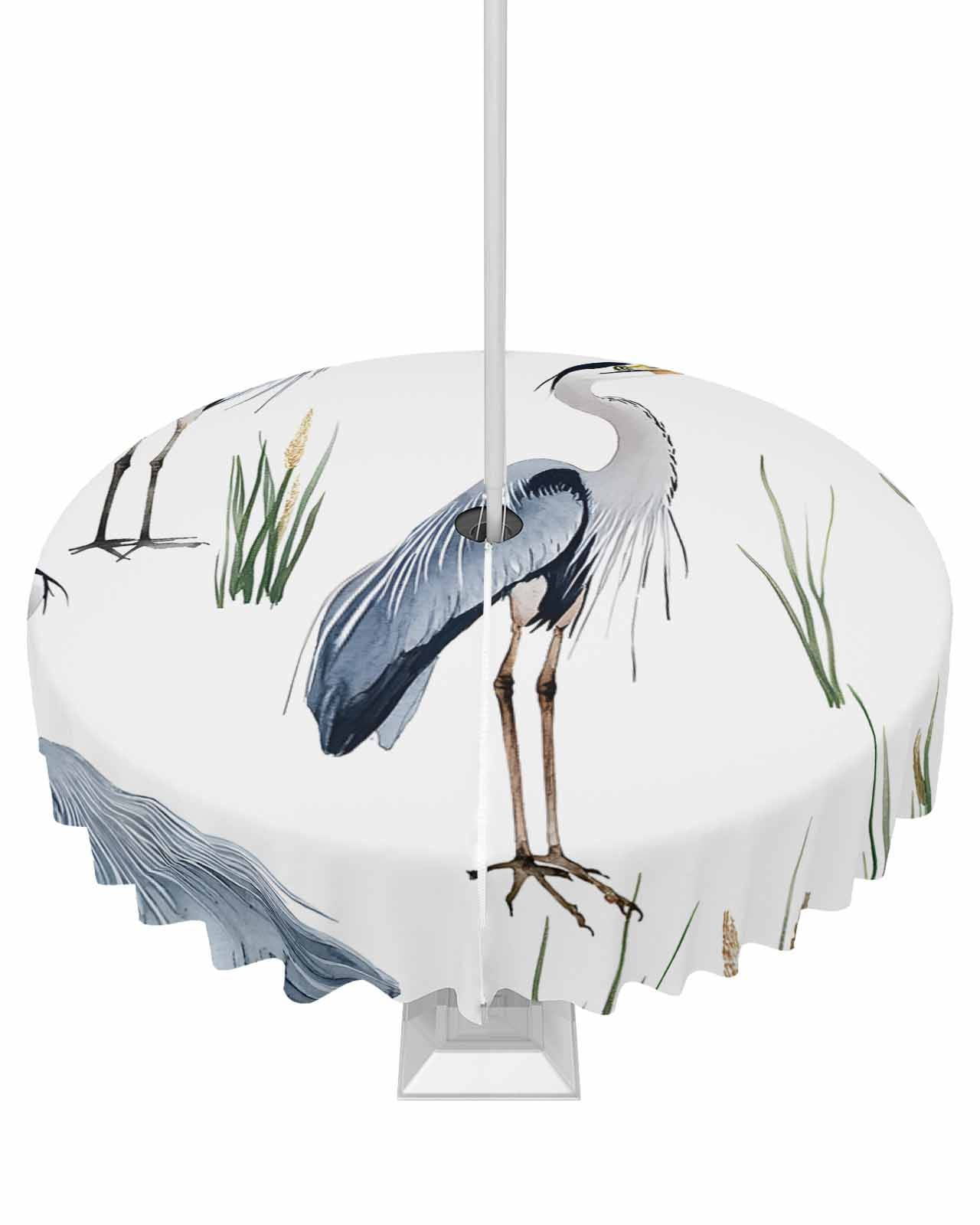 Hokiten Outdoor Tablecloths with Umbrella Hole & Zipper, Watercolor ...