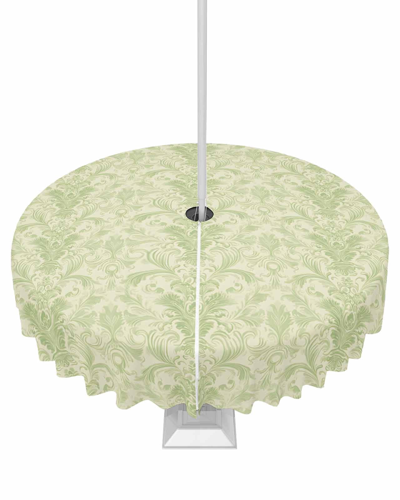 Hokiten Outdoor Tablecloths with Umbrella Hole & Zipper, Yellow Baroque ...