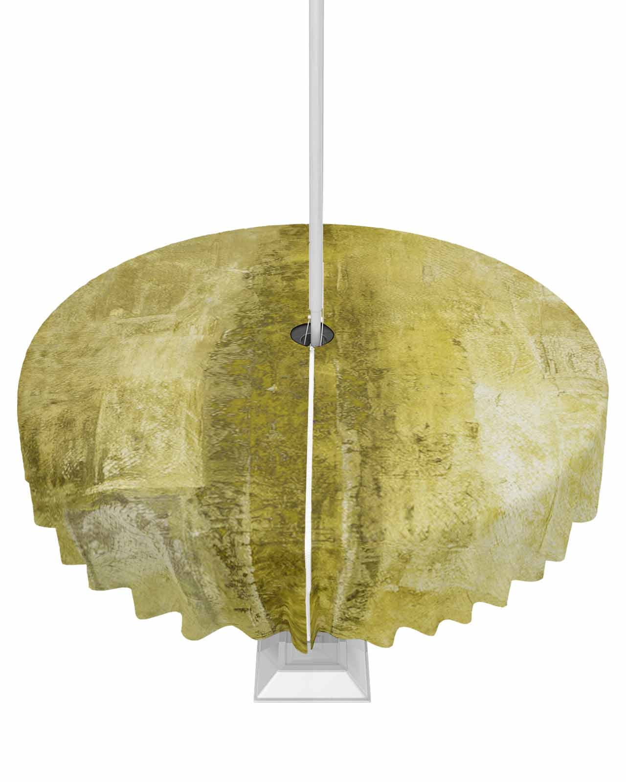 Hokiten Outdoor Tablecloths with Umbrella Hole & Zipper, Yellow Round ...