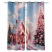 Hokiten Christmas Blackout Curtains | Light Blocking Print Window ...