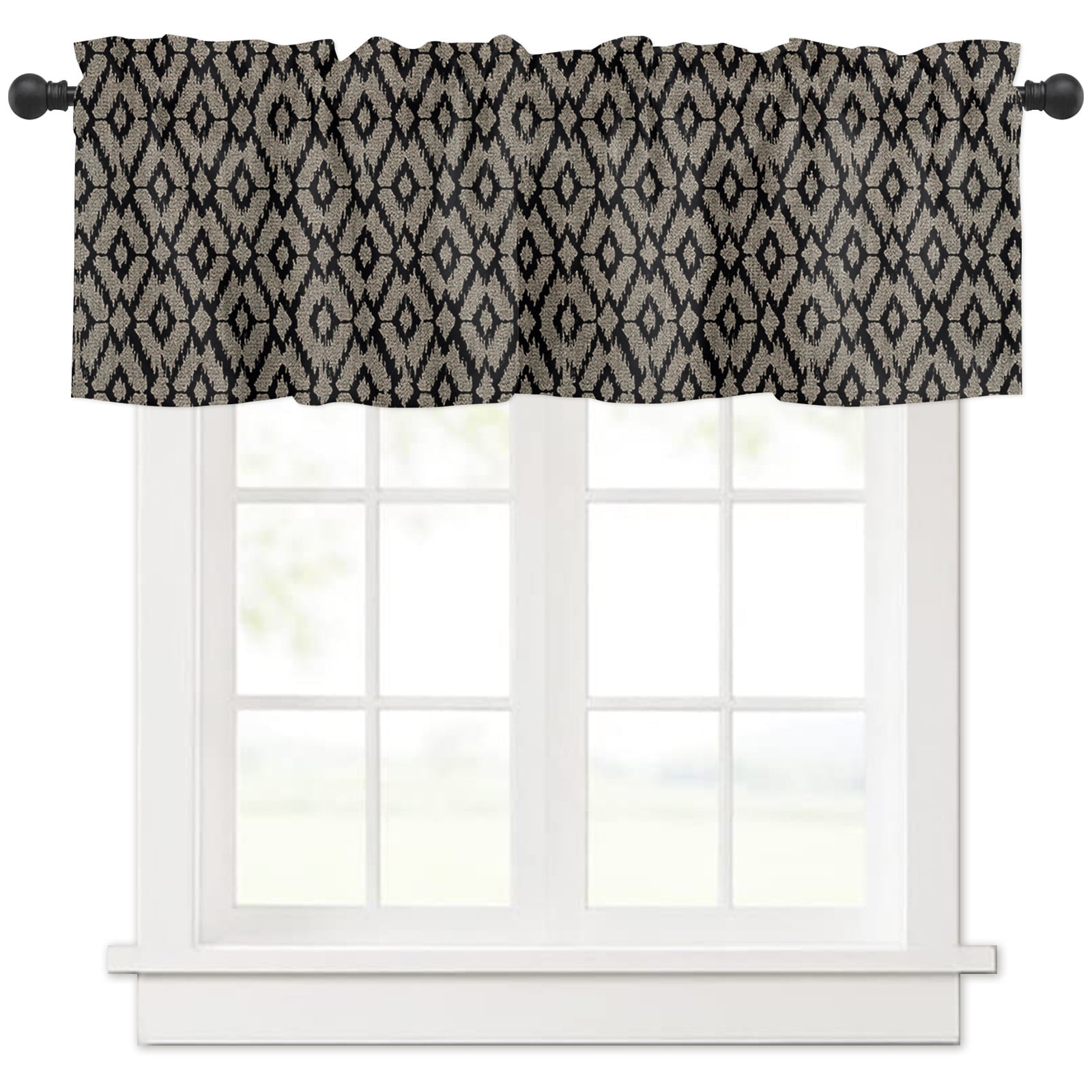 Hokiten Rod Pocket Curtain Valance, Abstract Contemporary, Farmhouse ...