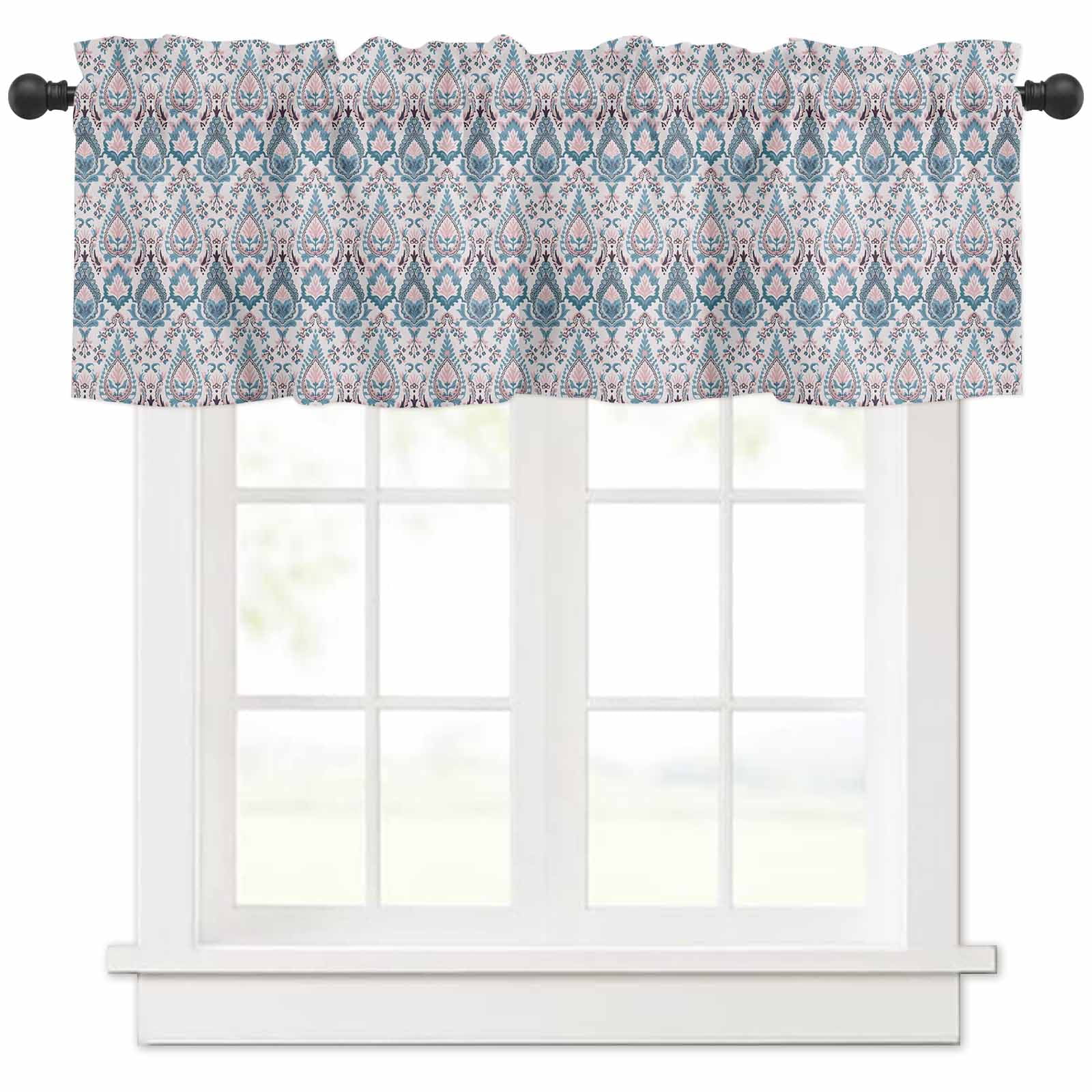 Hokiten Rod Pocket Curtain Valance, Farmhouse Boho Farmhouse Window ...