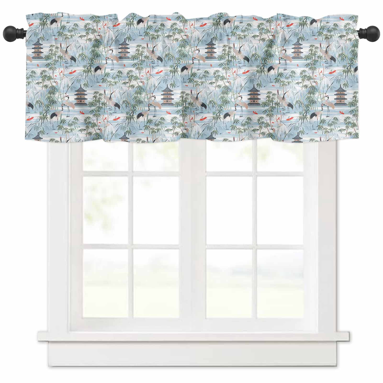 Hokiten Rod Pocket Curtain Valance, Modern Garden Farmhouse Window ...