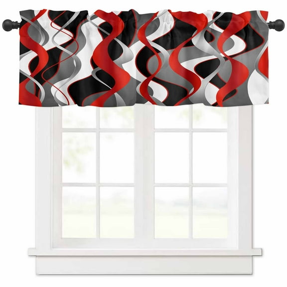 Modern Trains Rod Pocket Curtain Valance, Abstract Vintage Classic ...