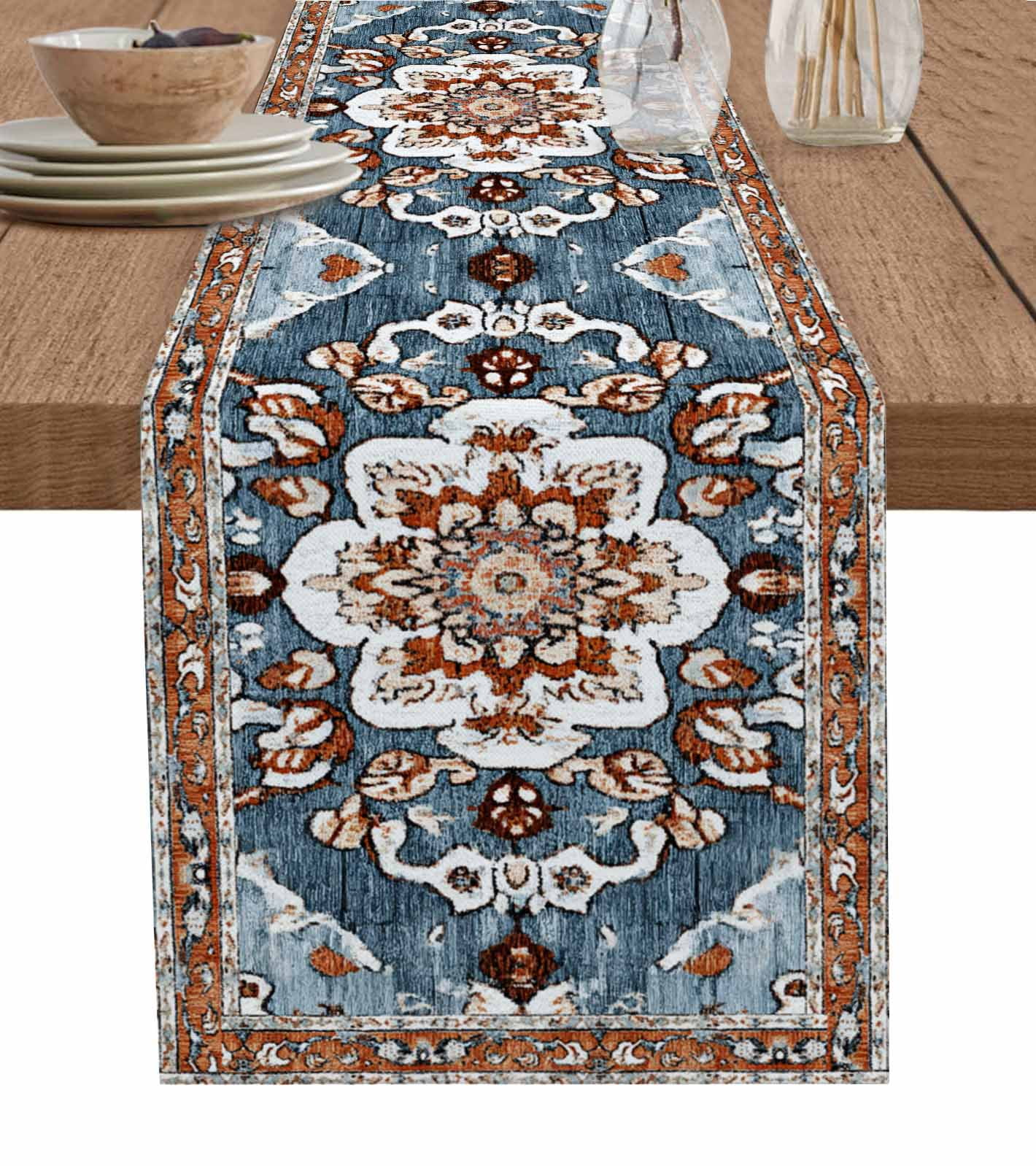 Hokiten Table Runners 108 Inches Long Dress Scarves, Blue Bohemian ...