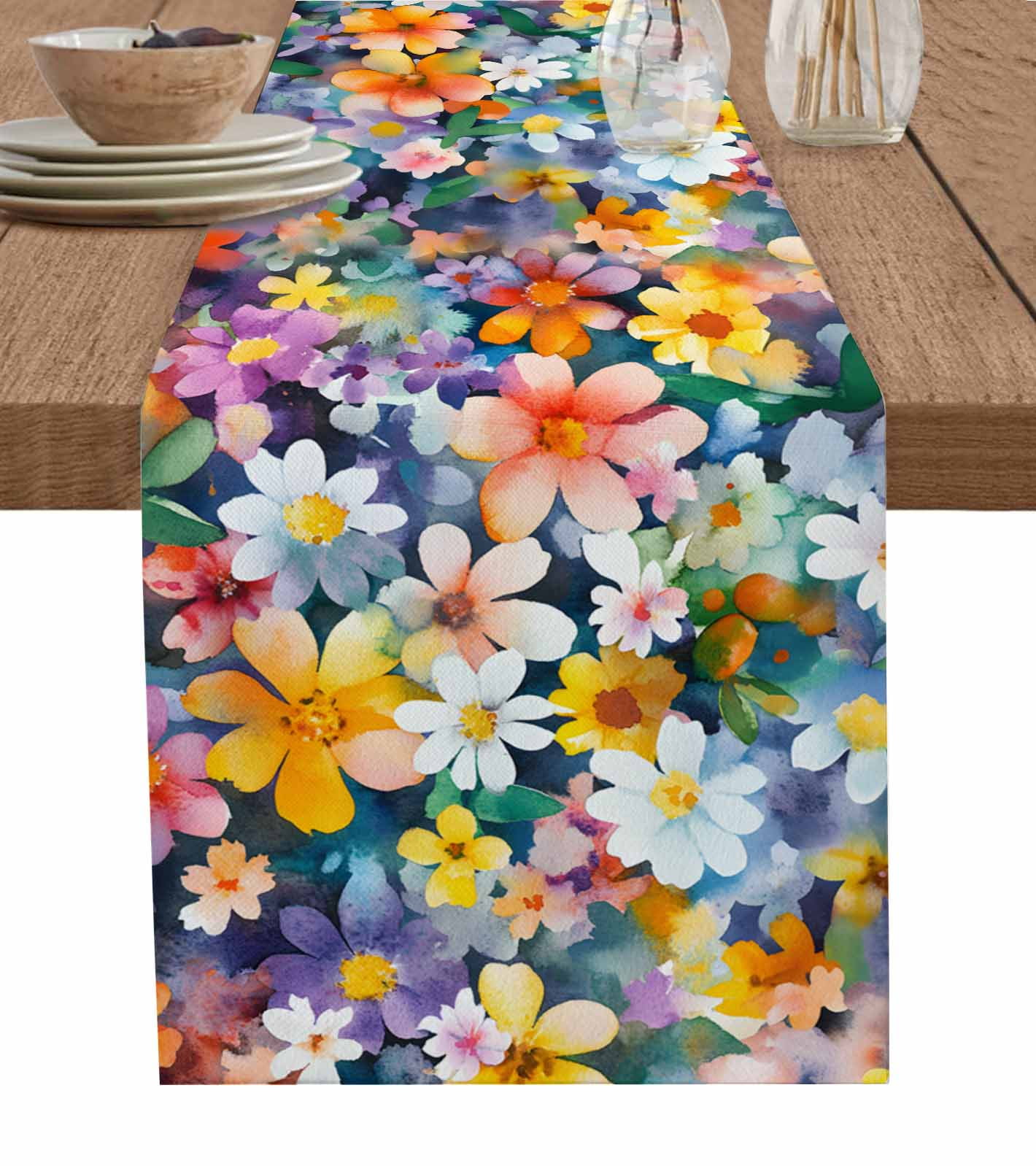 Hokiten Table Runners 108 Inches Long Dress Scarves, Blue Yellow ...