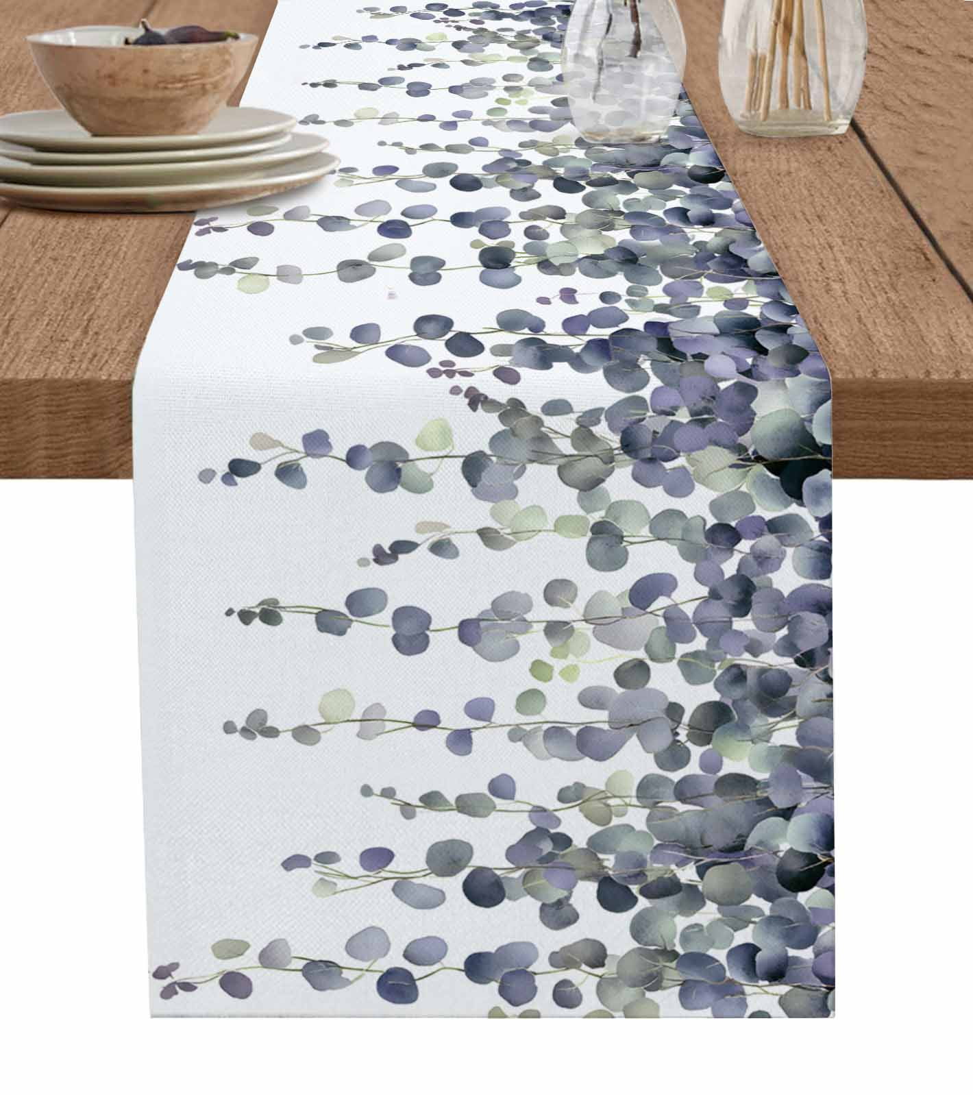 Hokiten Table Runners 108 Inches Long Dress Scarves, Botanical Leaf ...