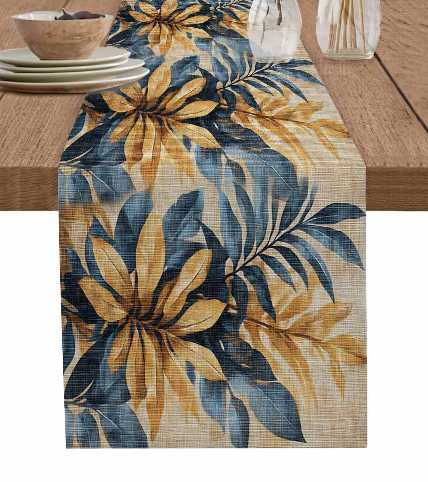 Hokiten Table Runners 108 Inches Long Dress Scarves, Navy Blue Brown ...