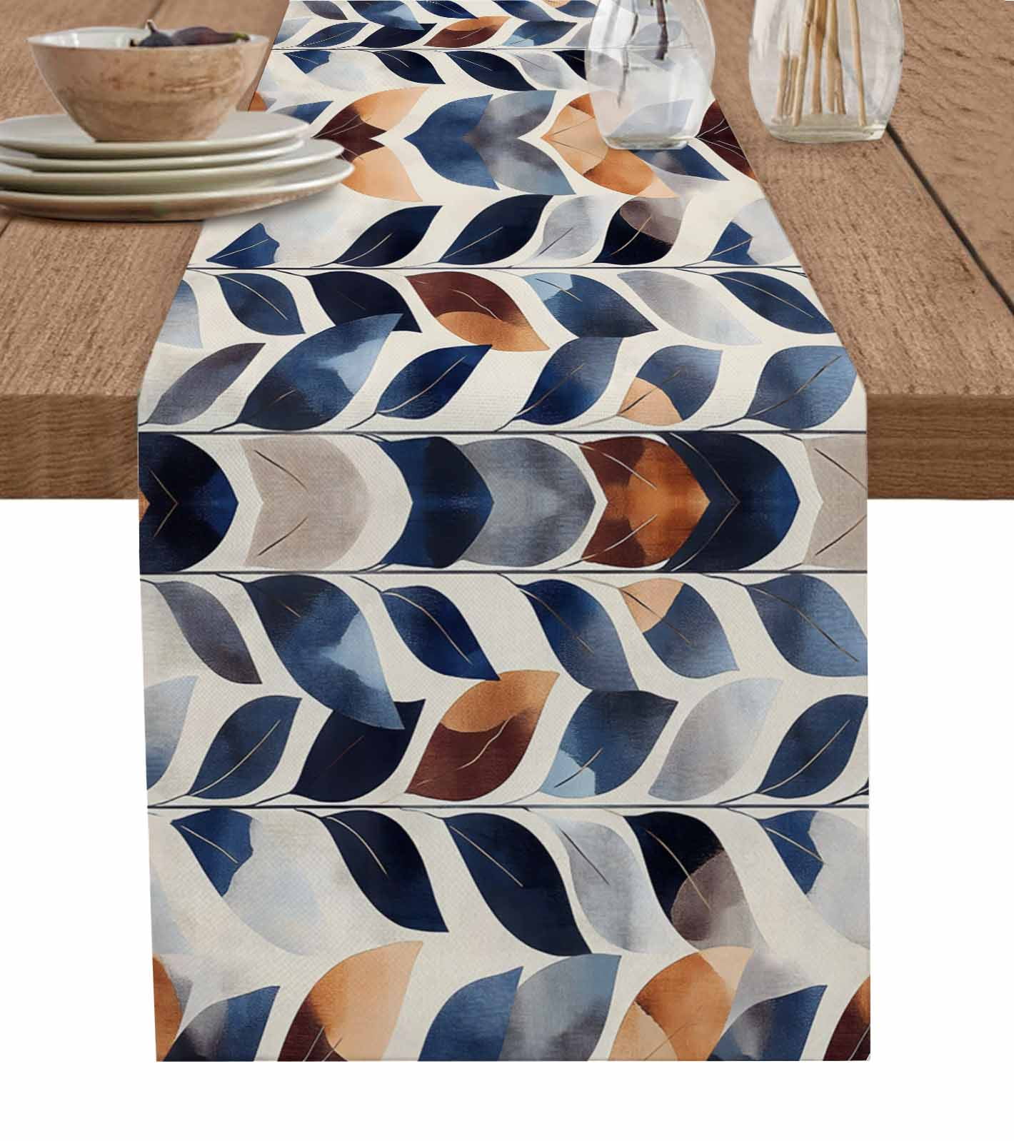 Hokiten Table Runners 108 Inches Long Dress Scarves, Navy Blue Burnt ...