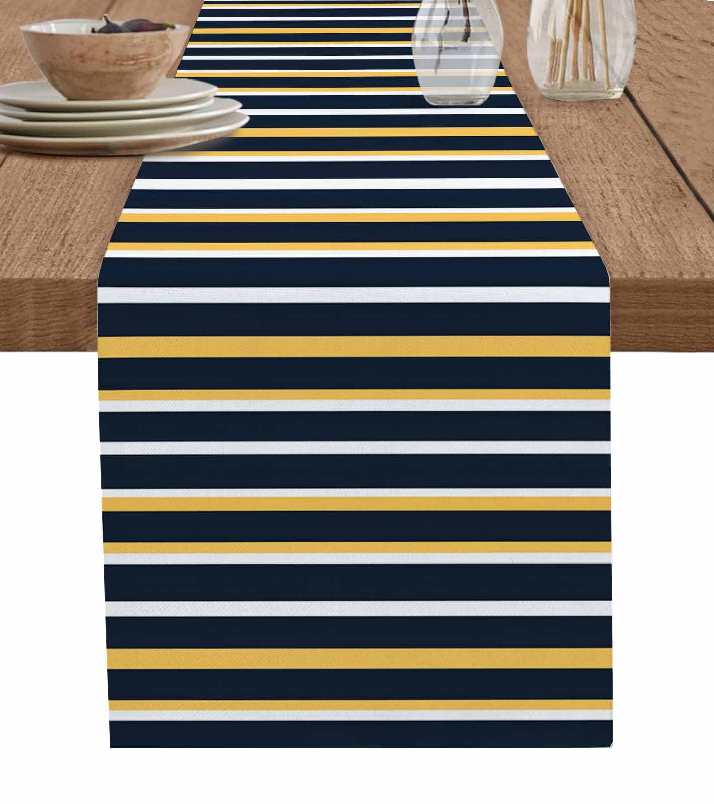Hokiten Table Runners 108 Inches Long Dress Scarves, Orange Navy Blue ...
