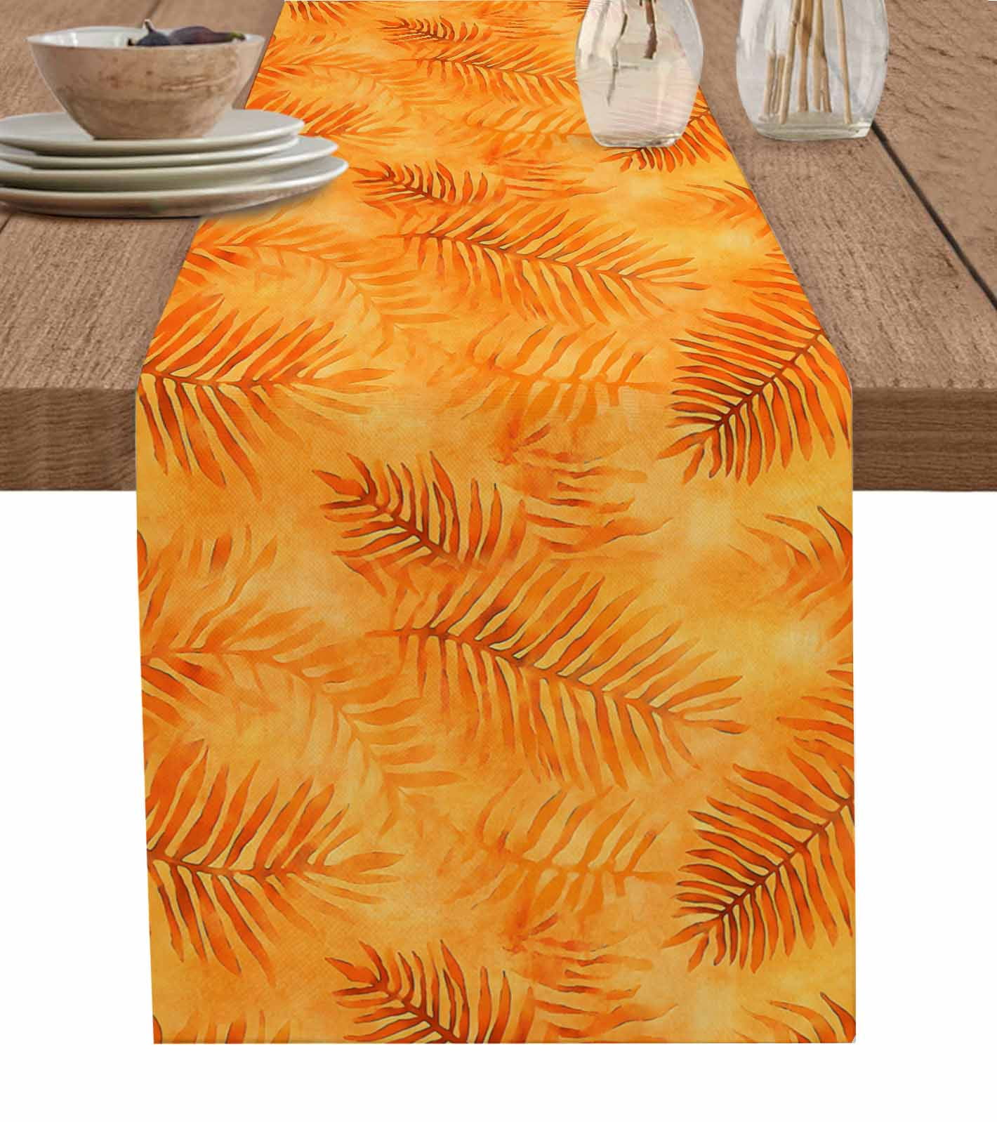 Hokiten Table Runners 108 Inches Long Dress Scarves, Orange Tropical ...