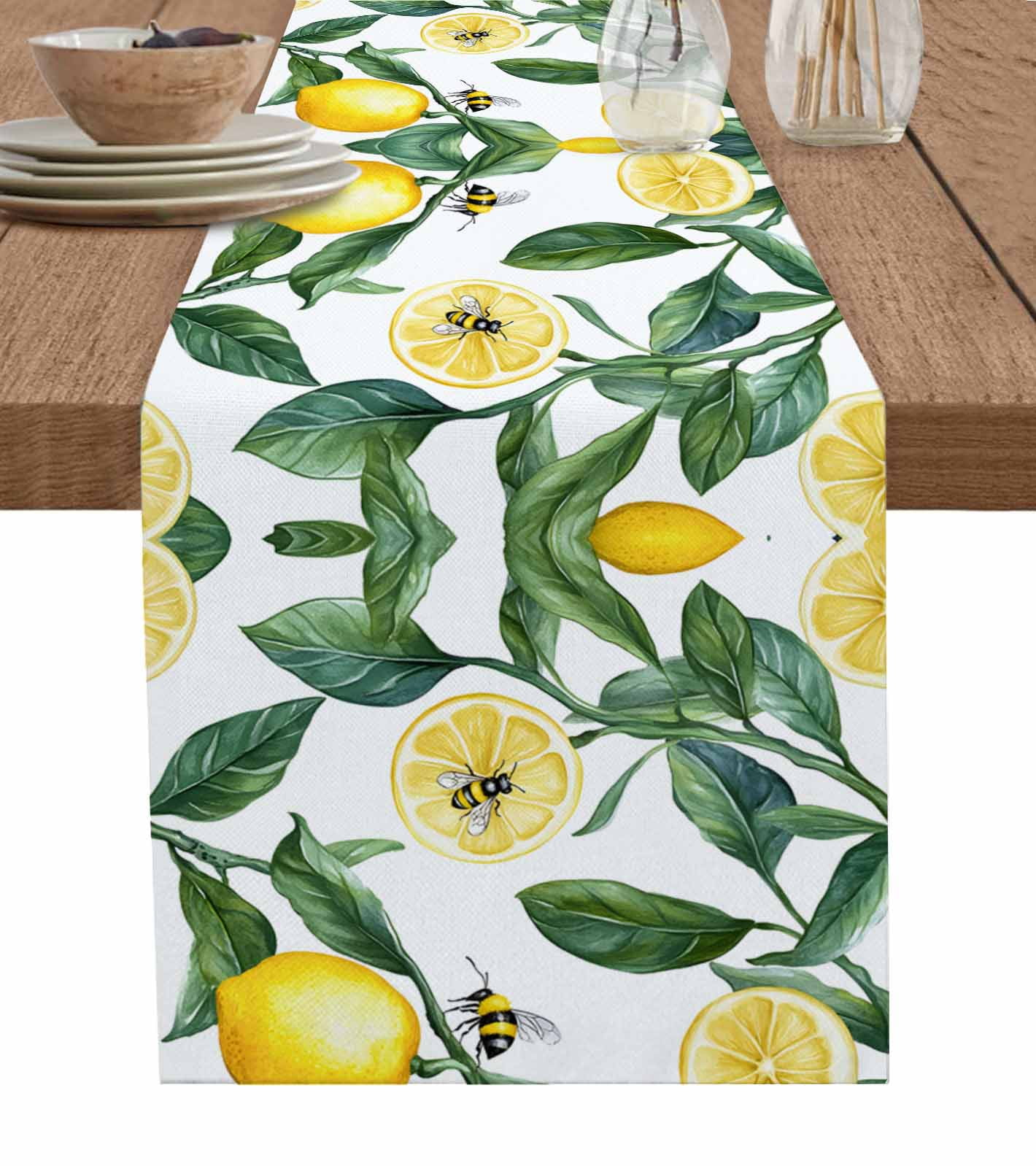 Hokiten Table Runners 108 Inches Long Dress Scarves, Summer Lemon ...
