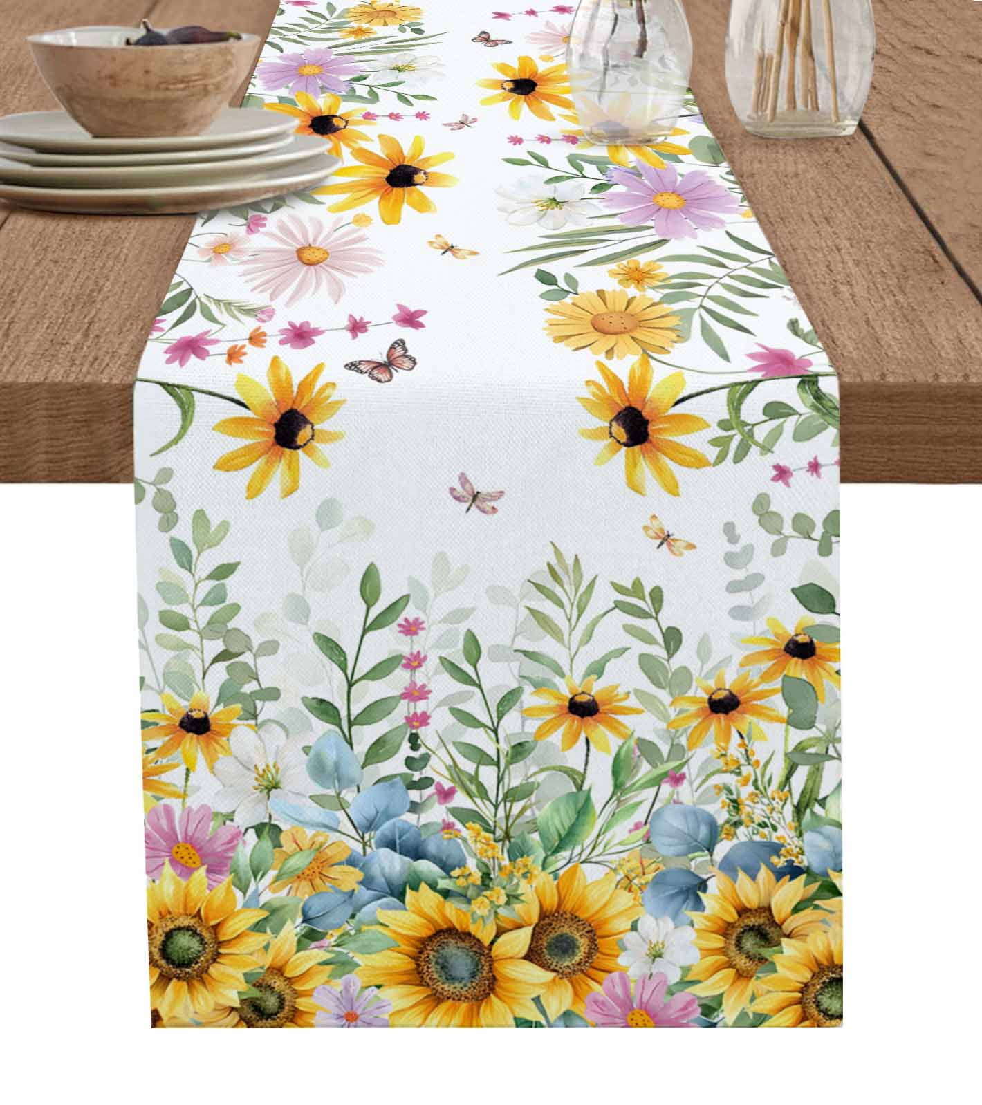 Hokiten Table Runners 108 Inches Long Dress Scarves, Sunflower ...