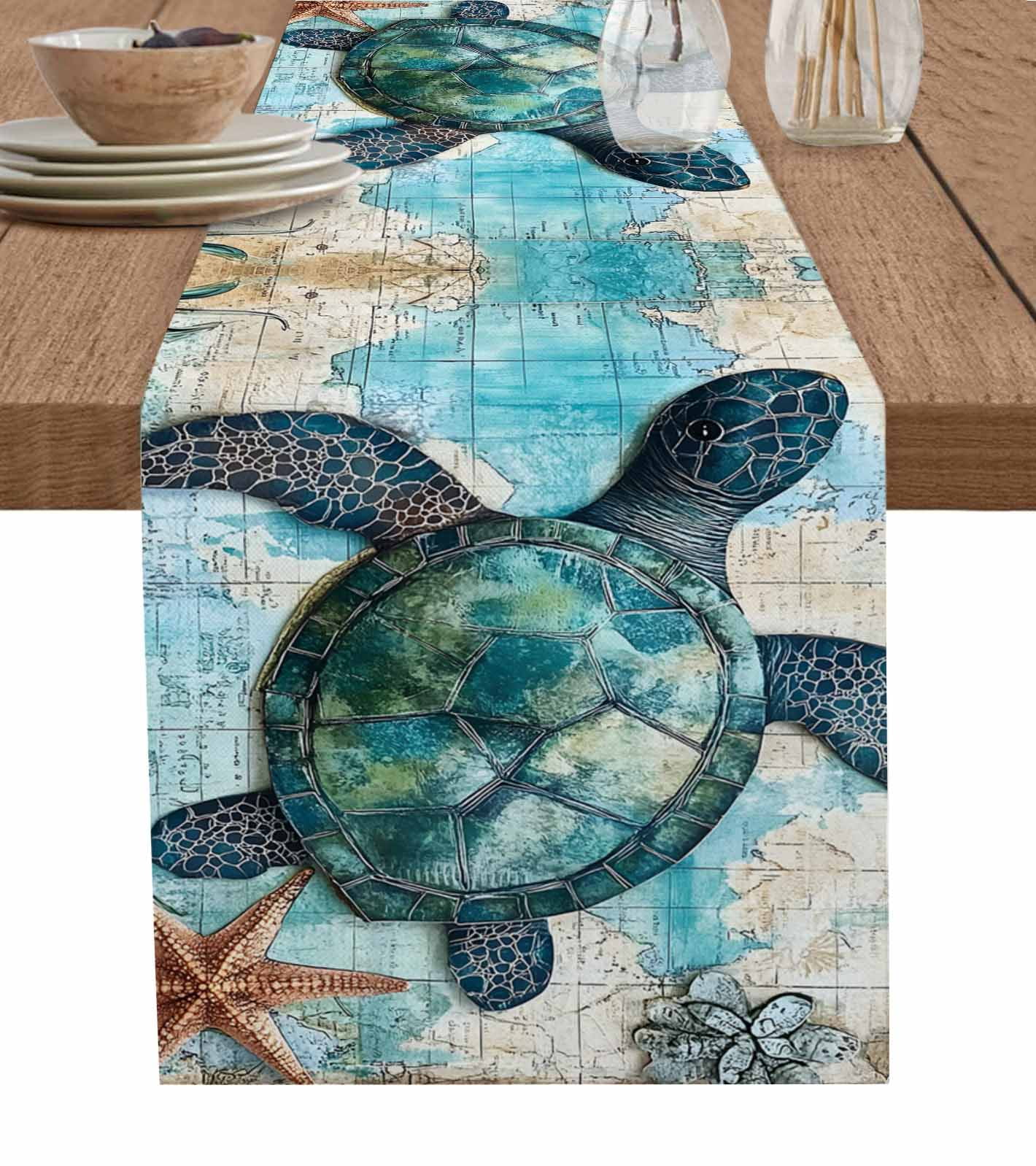 Hokiten Table Runners 108 Inches Long Dress Scarves, Teal Blue Sea ...
