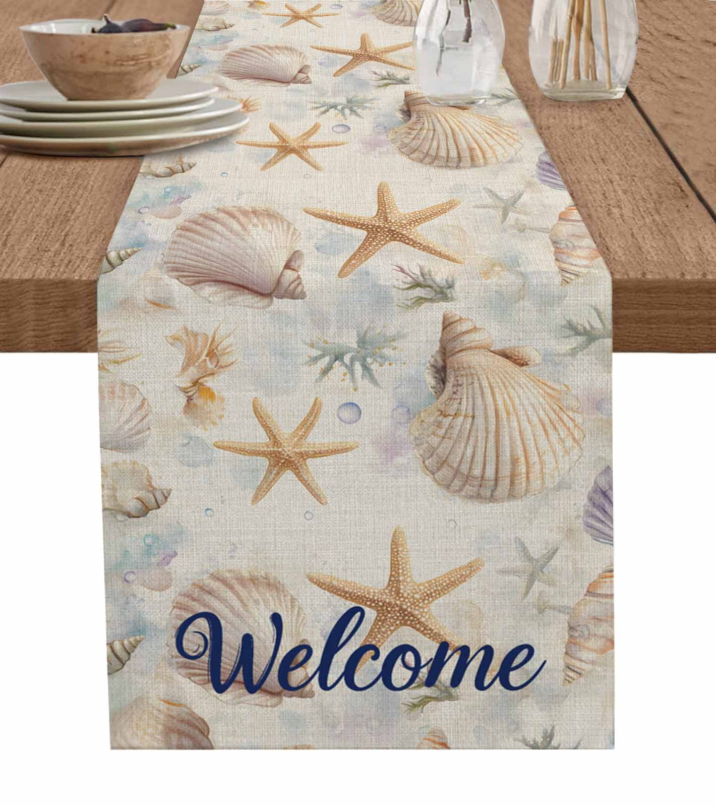 Hokiten Table Runners 120 Inches Long Dress Scarves, Coastal Shell ...