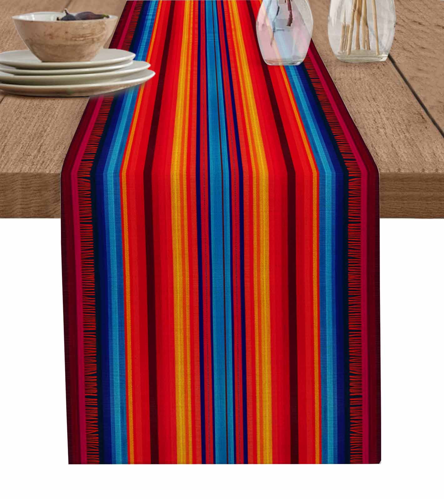 Hokiten Table Runners 120 Inches Long Dress Scarves, Colorful Striped ...