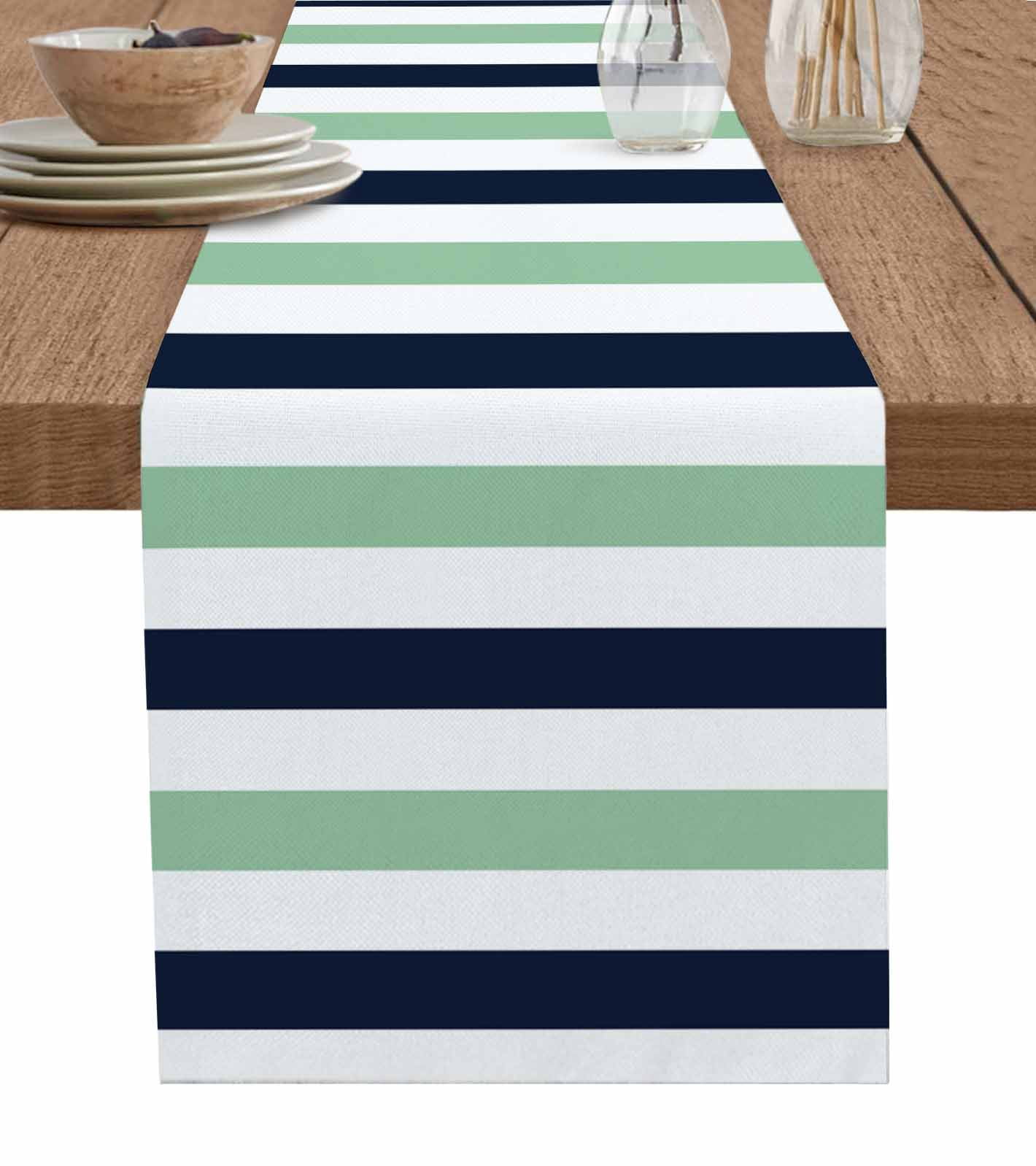 Hokiten Table Runners 120 Inches Long Dress Scarves, Light Green Navy ...