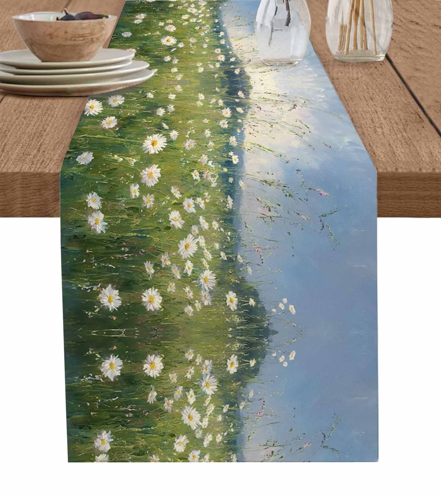 Hokiten Table Runners 120 Inches Long Dress Scarves, Spring Floral ...