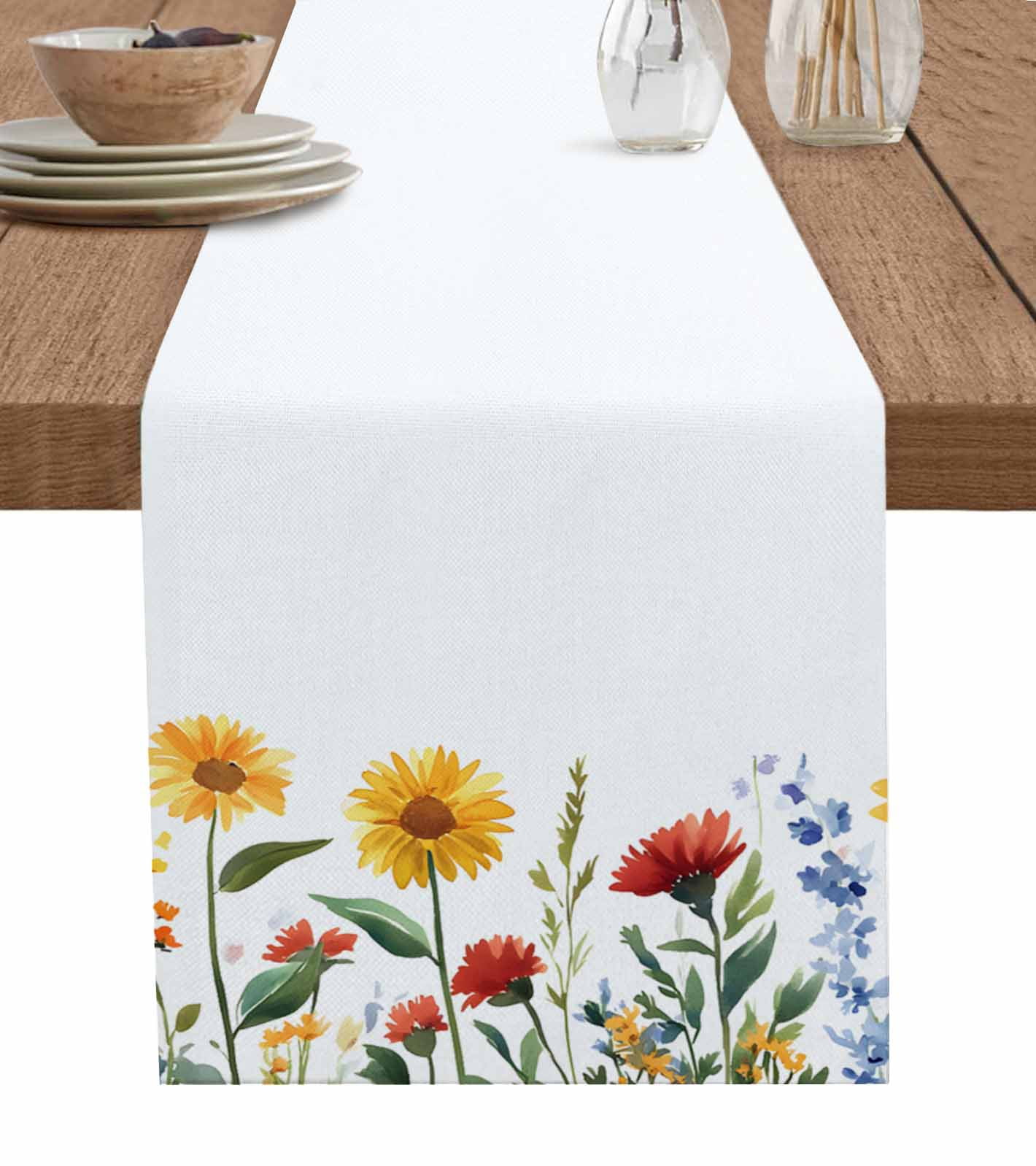 Hokiten Table Runners 120 Inches Long Dress Scarves, Spring Floral ...