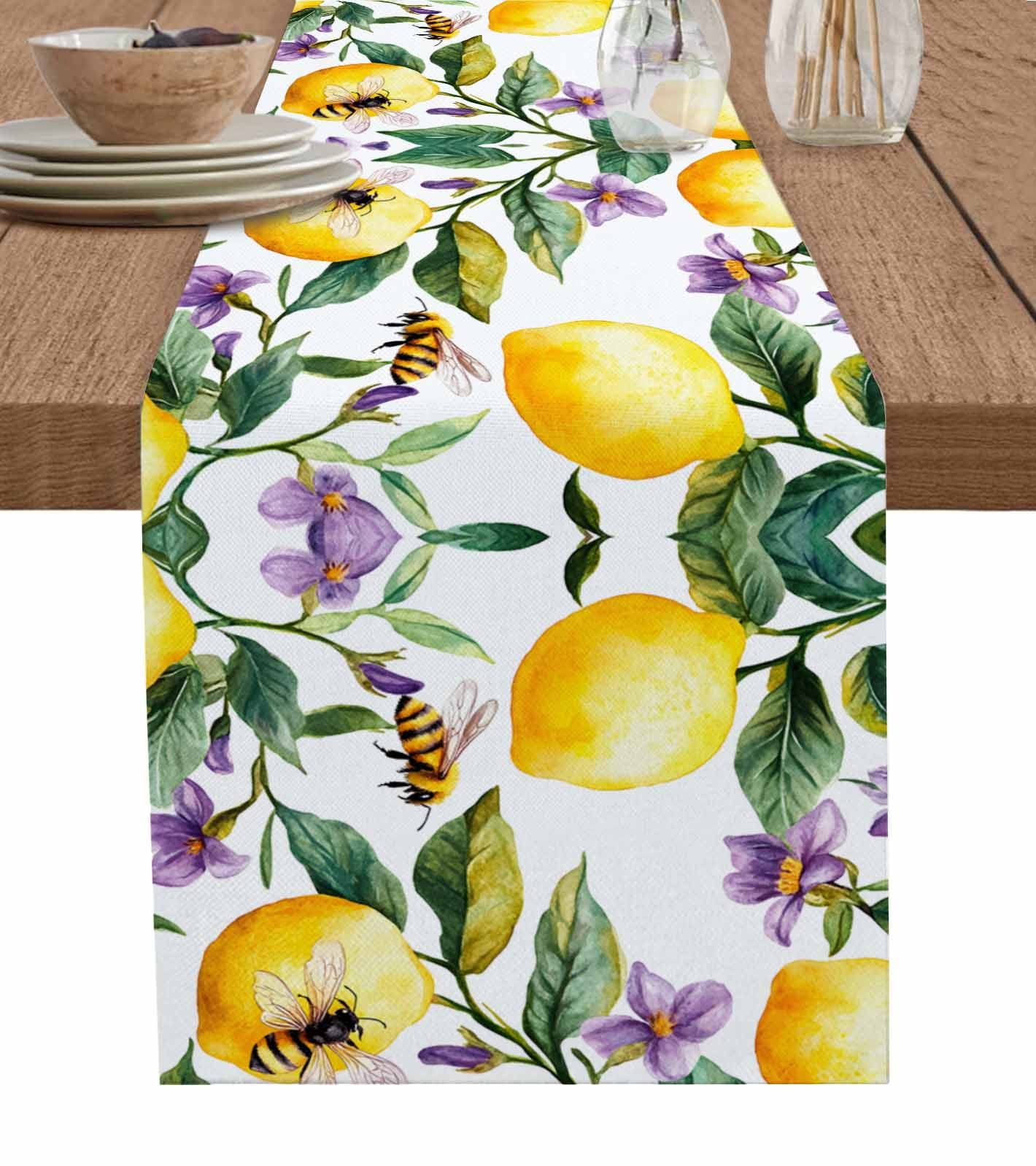 Hokiten Table Runners 120 Inches Long Dress Scarves, Summer Lemon ...