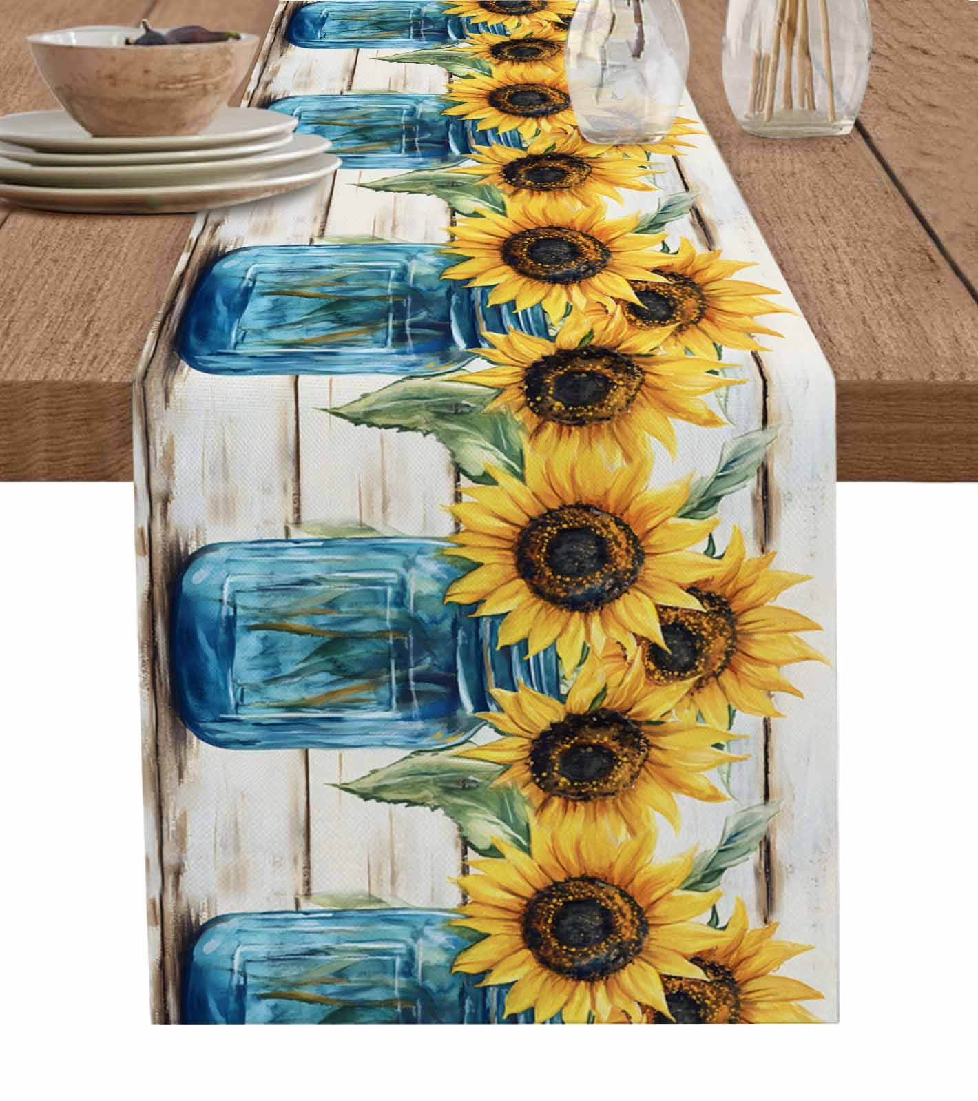 Hokiten Table Runners 120 Inches Long Dress Scarves, Sunflower ...