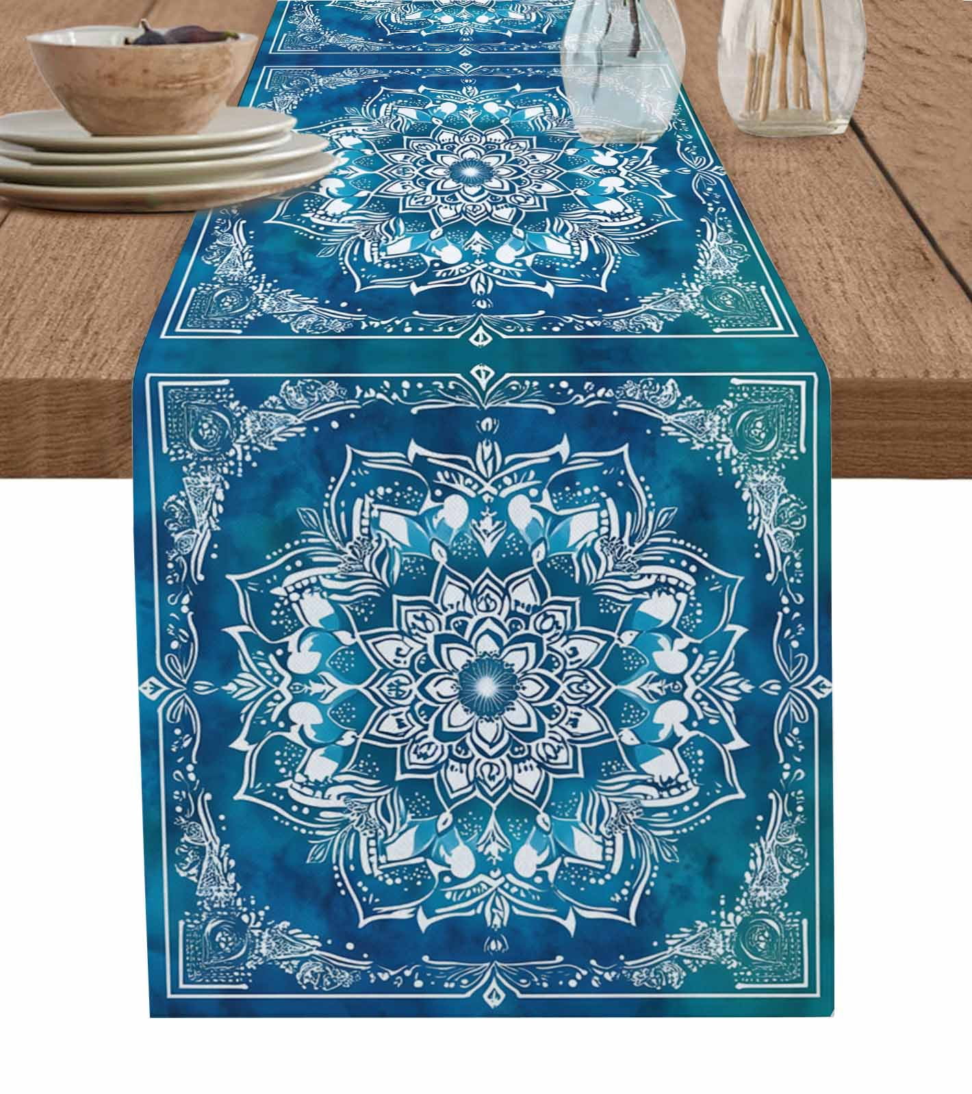 Hokiten Table Runners 120 Inches Long Dress Scarves, Teal Green Boho ...
