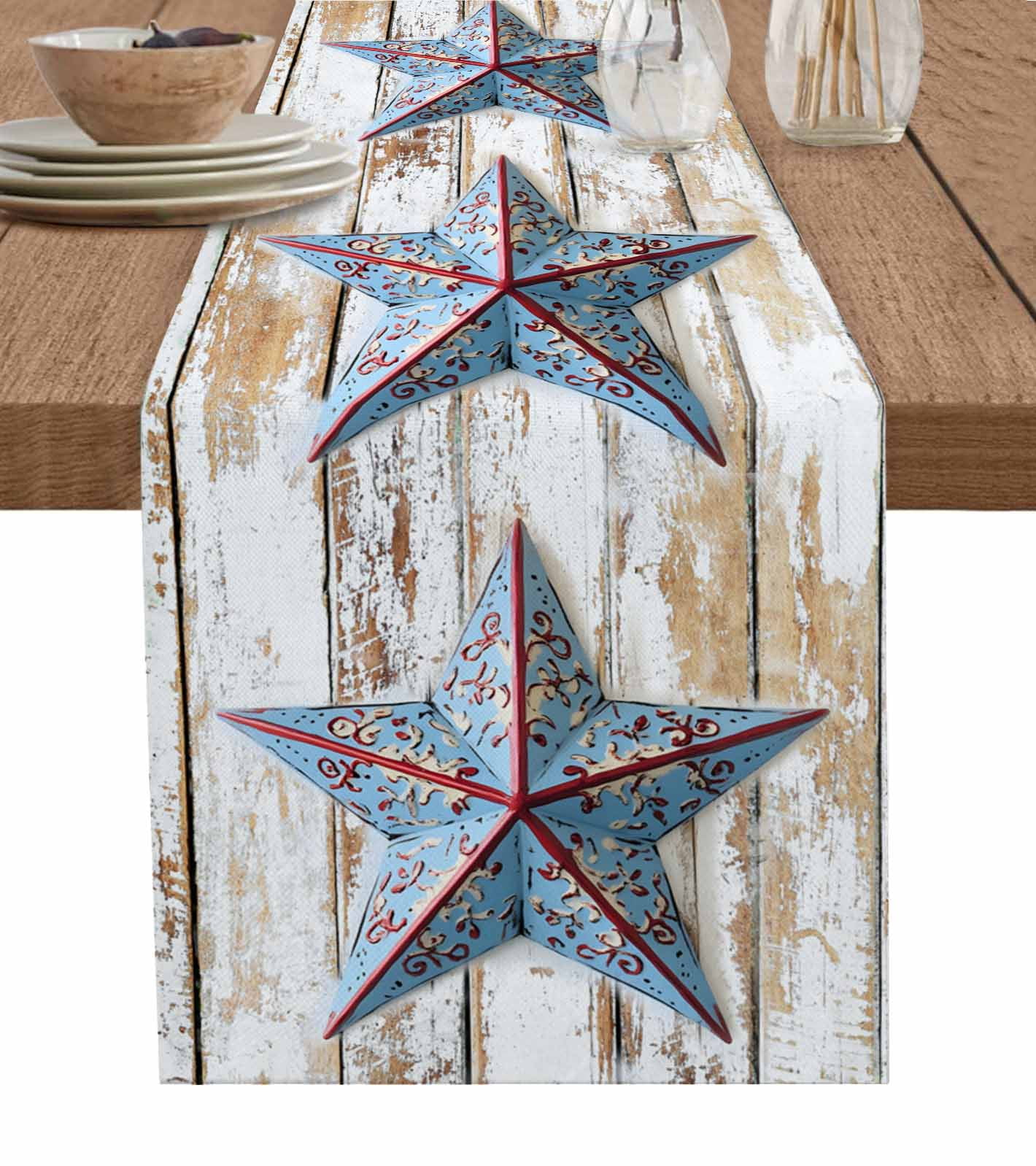 Hokiten Table Runners 120 Inches Long Dress Scarves, Texas Star Blue ...