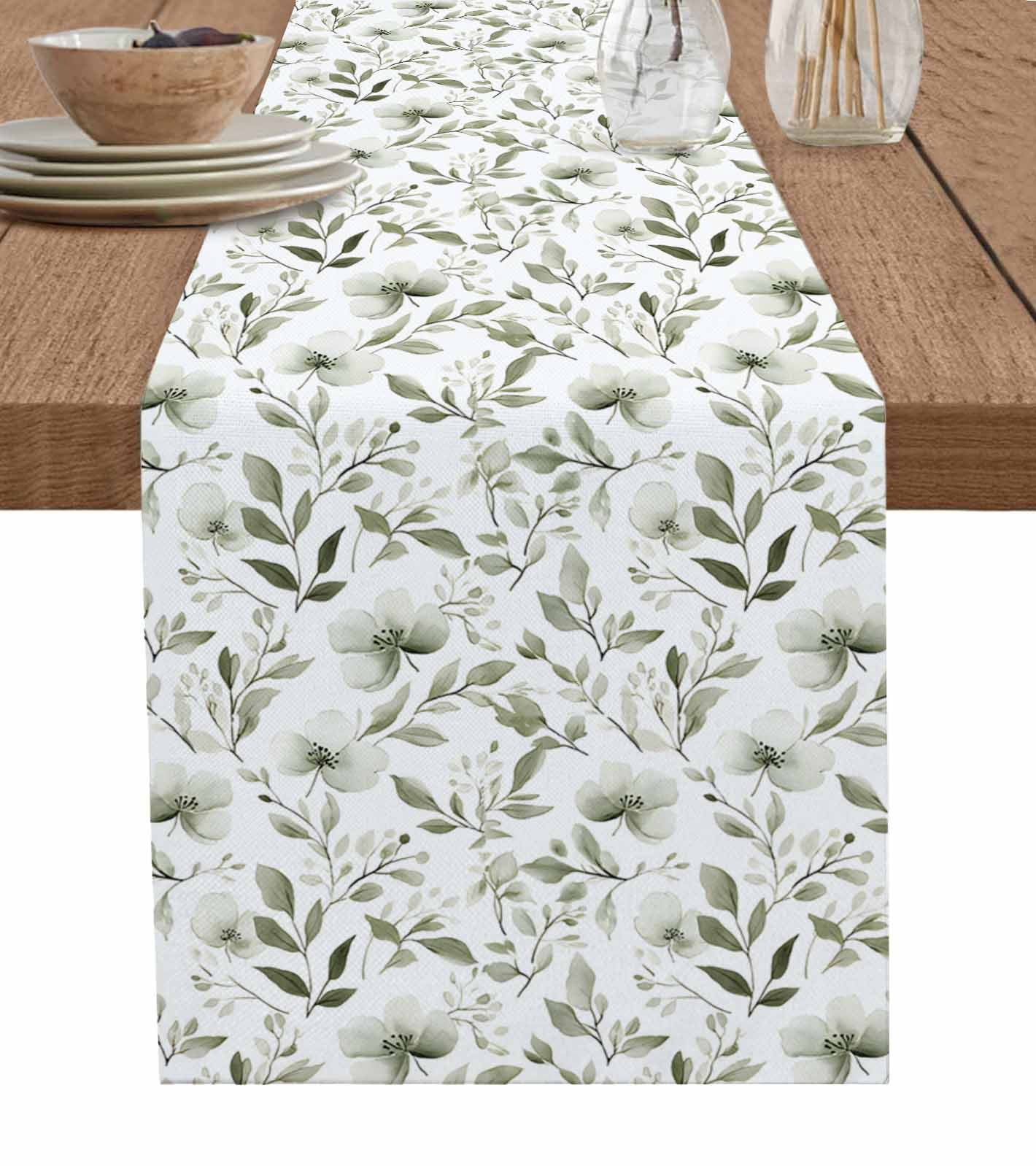 Hokiten Table Runners 120 Inches Long Dress Scarves, White Spring ...