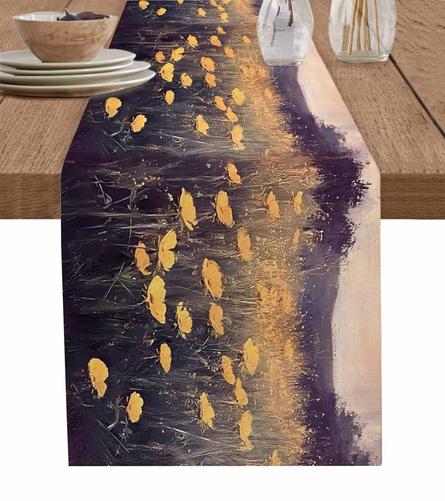 Hokiten Table Runners 120 Inches Long Dress Scarves, Yellow Spring ...