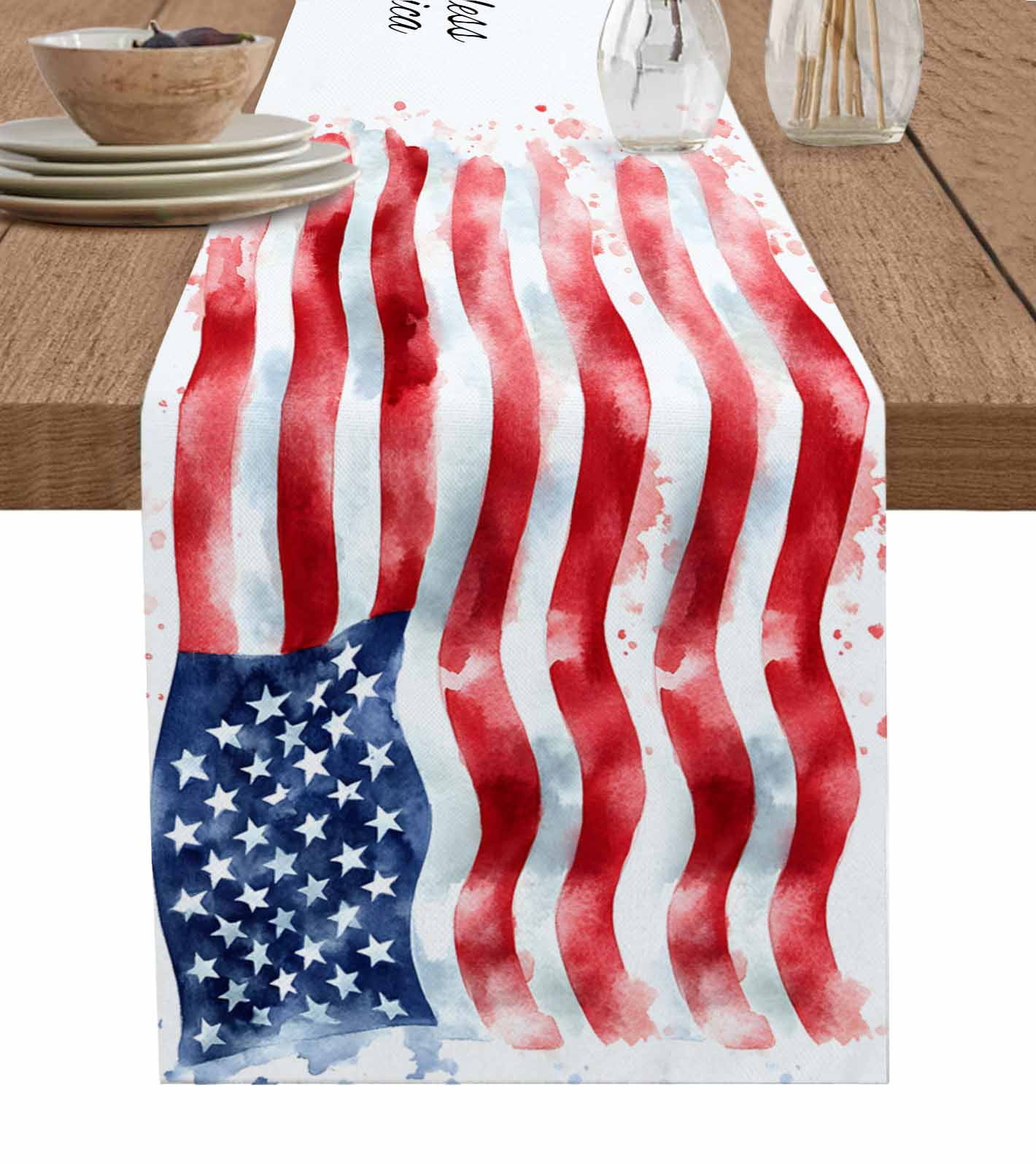 Hokiten Table Runners 36 Inches Long Dress Scarves, American Flag ...