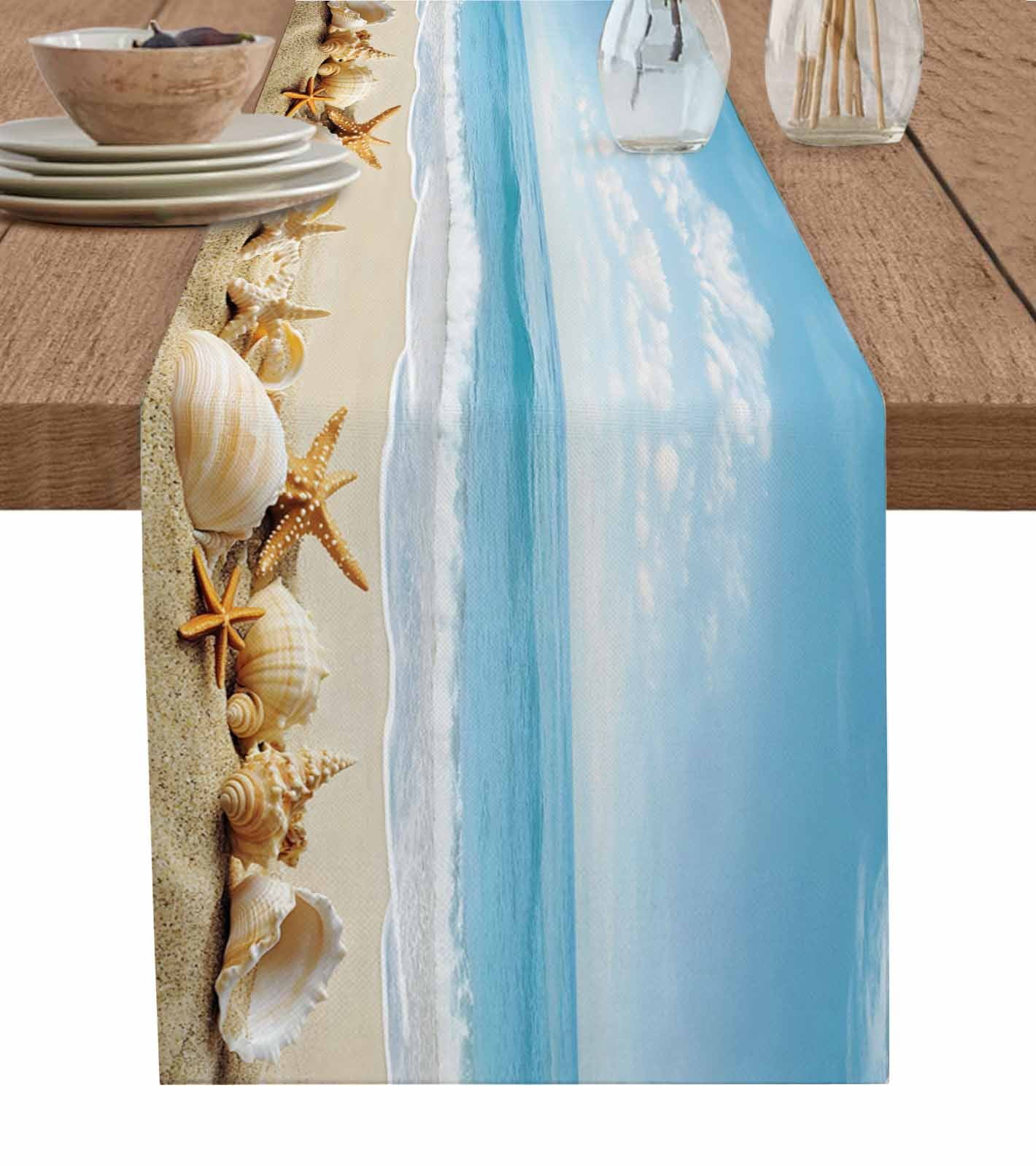 Hokiten Table Runners 36 Inches Long Dress Scarves, Beach Coastal ...