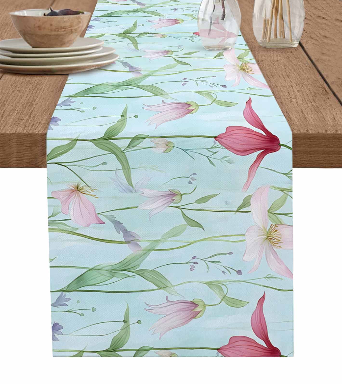 Hokiten Table Runners 36 Inches Long Dress Scarves, Blue Pink Green ...