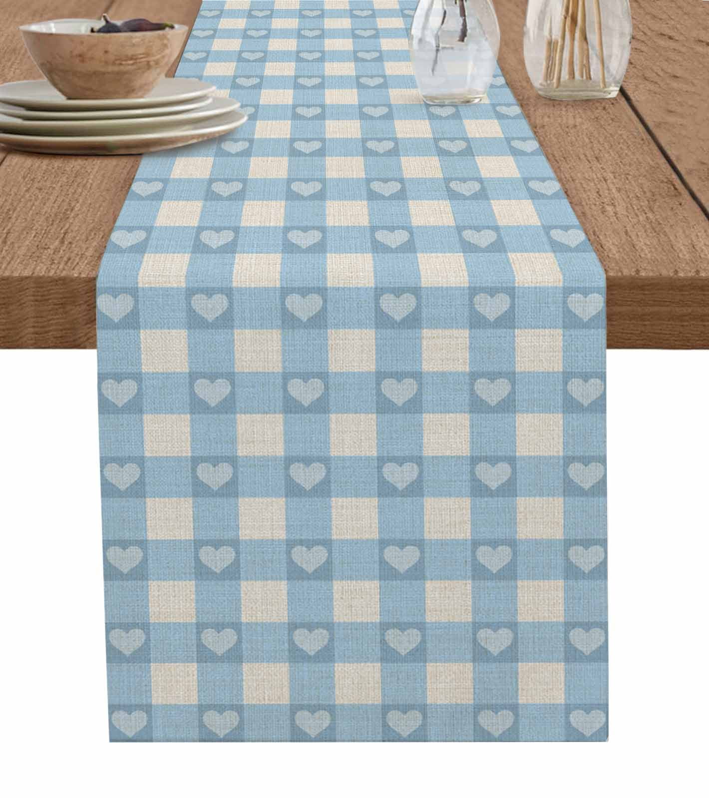 Hokiten Table Runners 36 Inches Long Dress Scarves, Blue Plaid ...