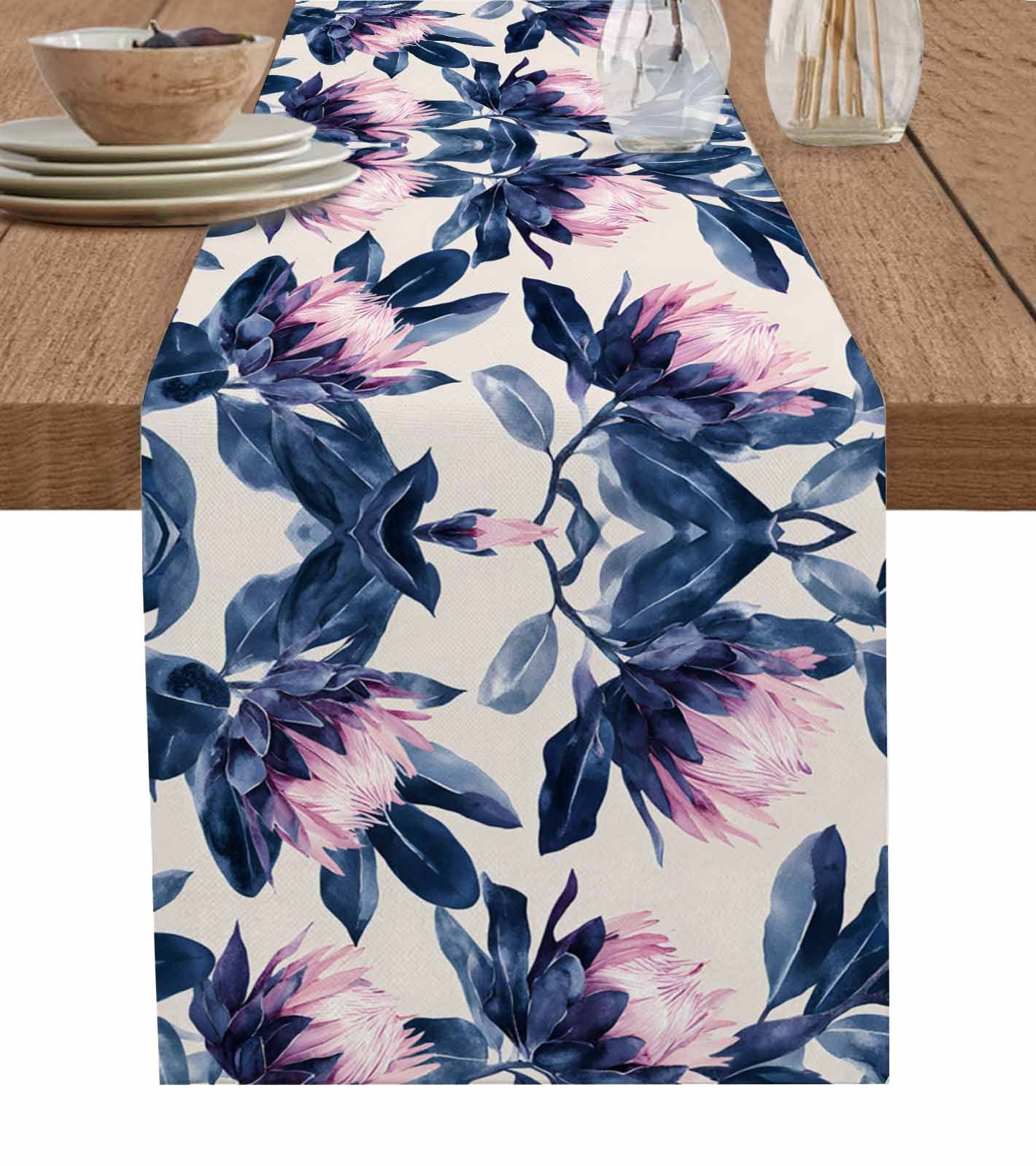Hokiten Table Runners 36 Inches Long Dress Scarves, Blue Purple ...