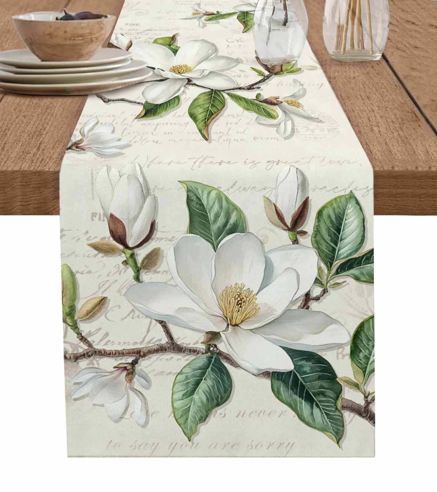 Hokiten Table Runners 36 Inches Long Dress Scarves, Botanical Floral ...