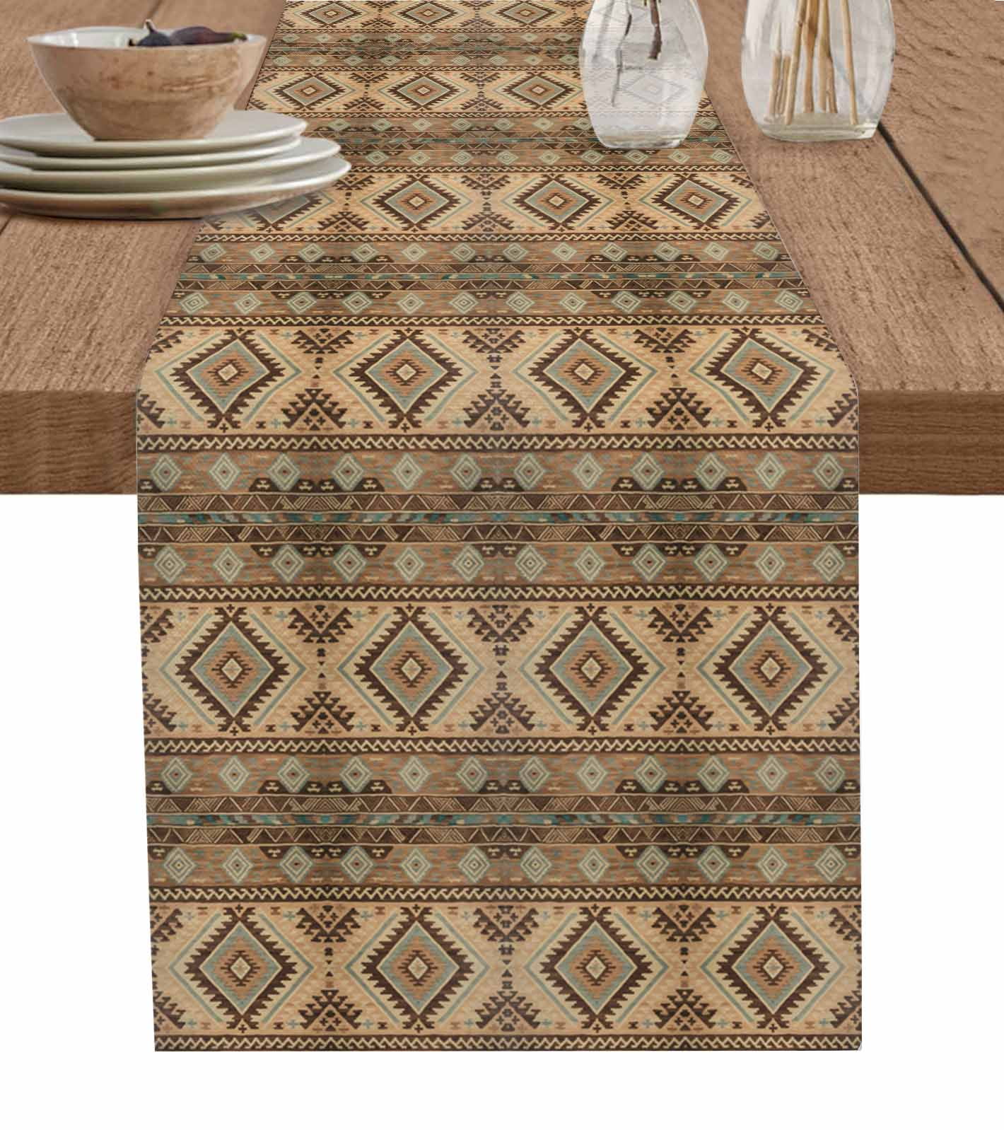Hokiten Table Runners 36 Inches Long Dress Scarves, Brown Southwest ...