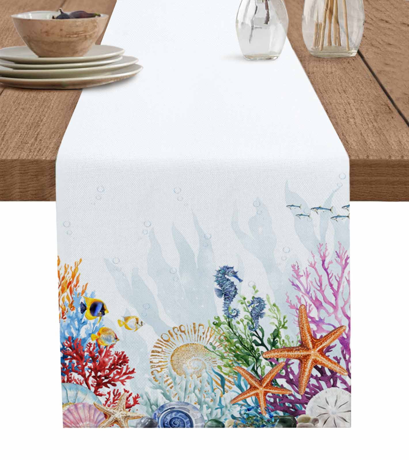Hokiten Table Runners 36 Inches Long Dress Scarves, Coastal Farmhouse ...