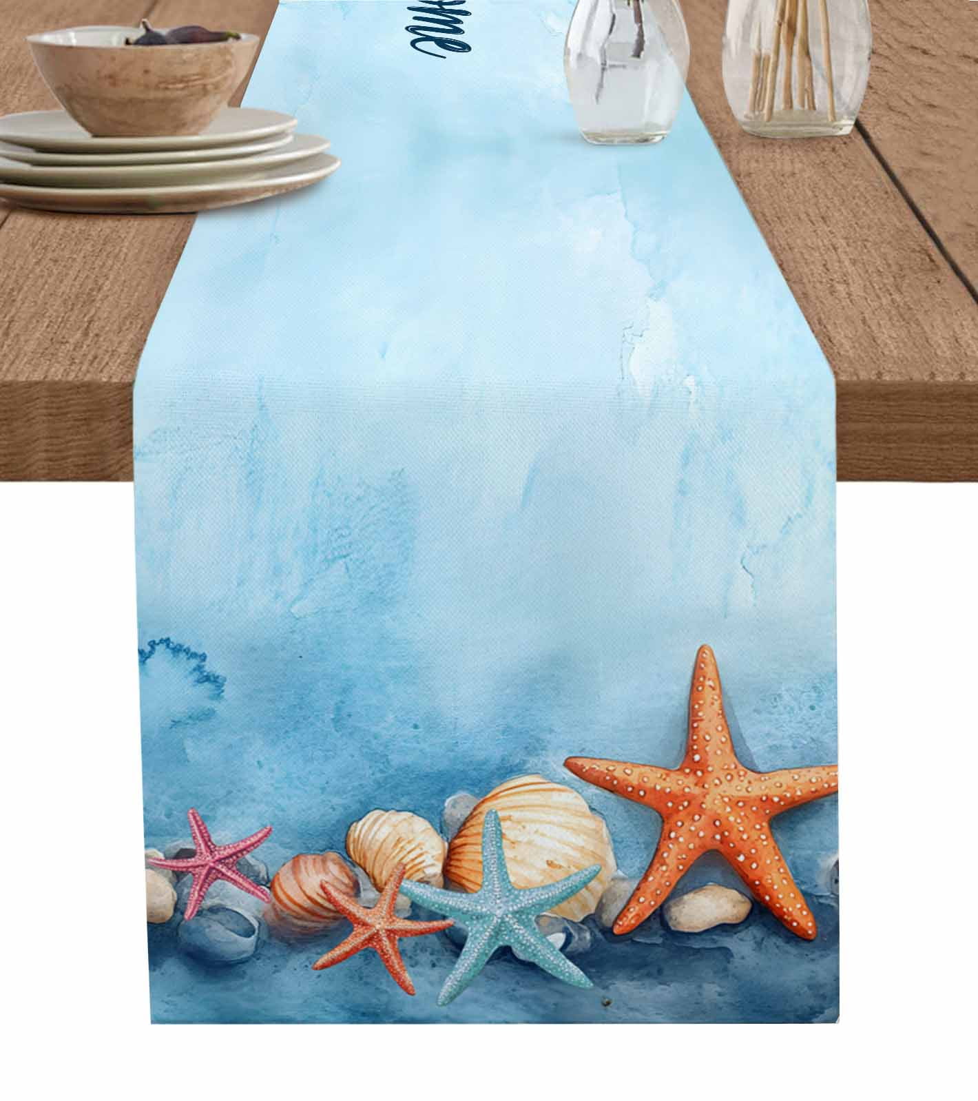 Hokiten Table Runners 36 Inches Long Dress Scarves, Coastal Ocean ...
