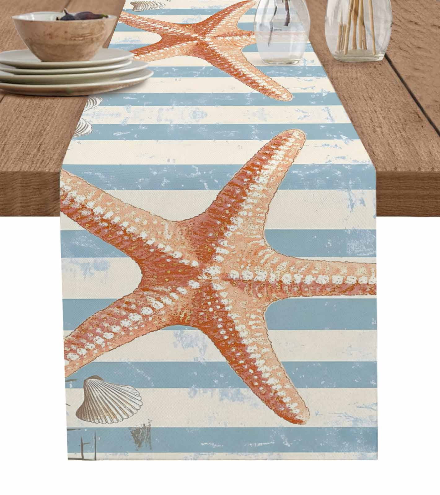 Hokiten Table Runners 36 Inches Long Dress Scarves, Coastal Starfish ...