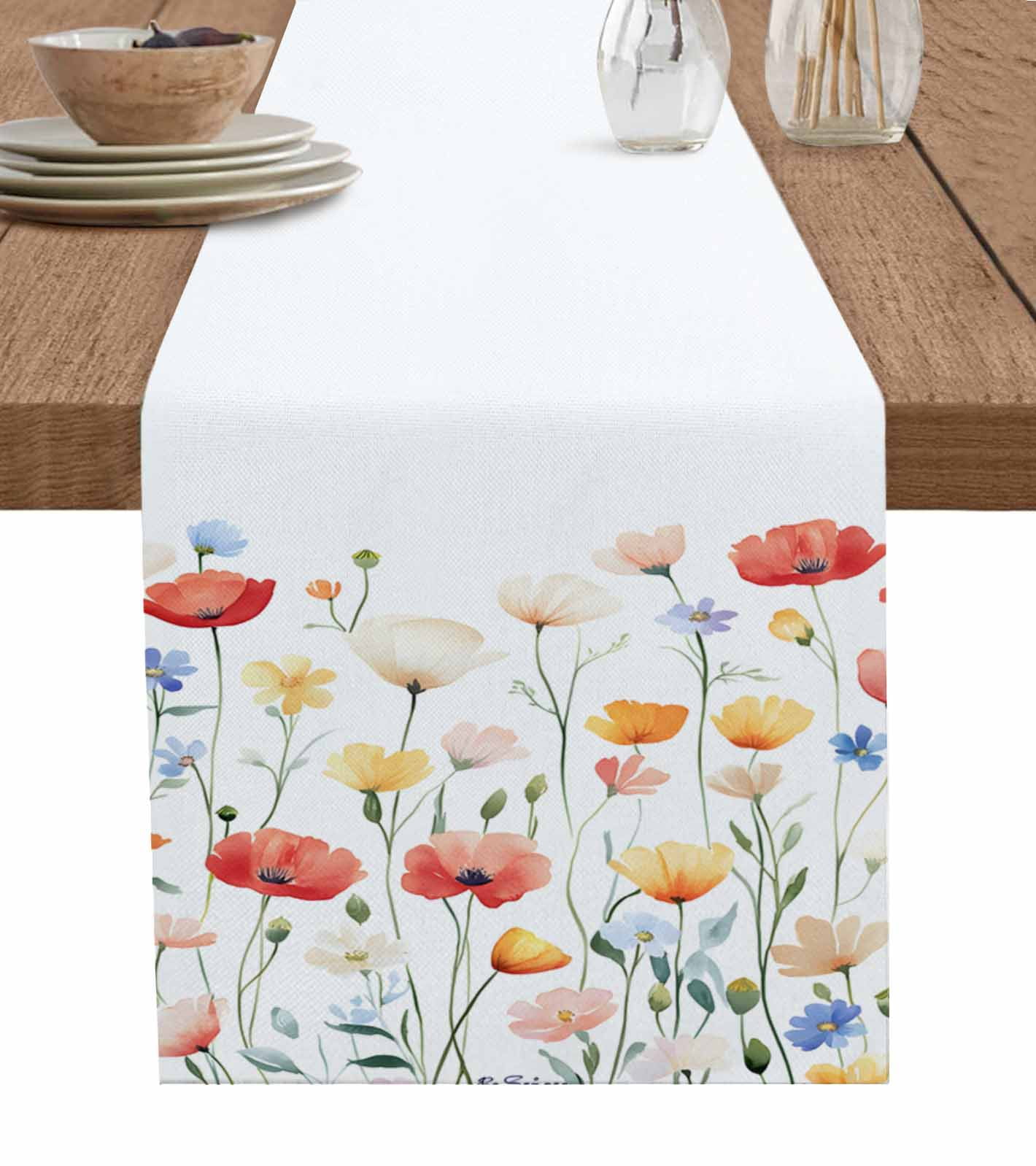 Hokiten Table Runners 36 Inches Long Dress Scarves, Colorful Floral ...