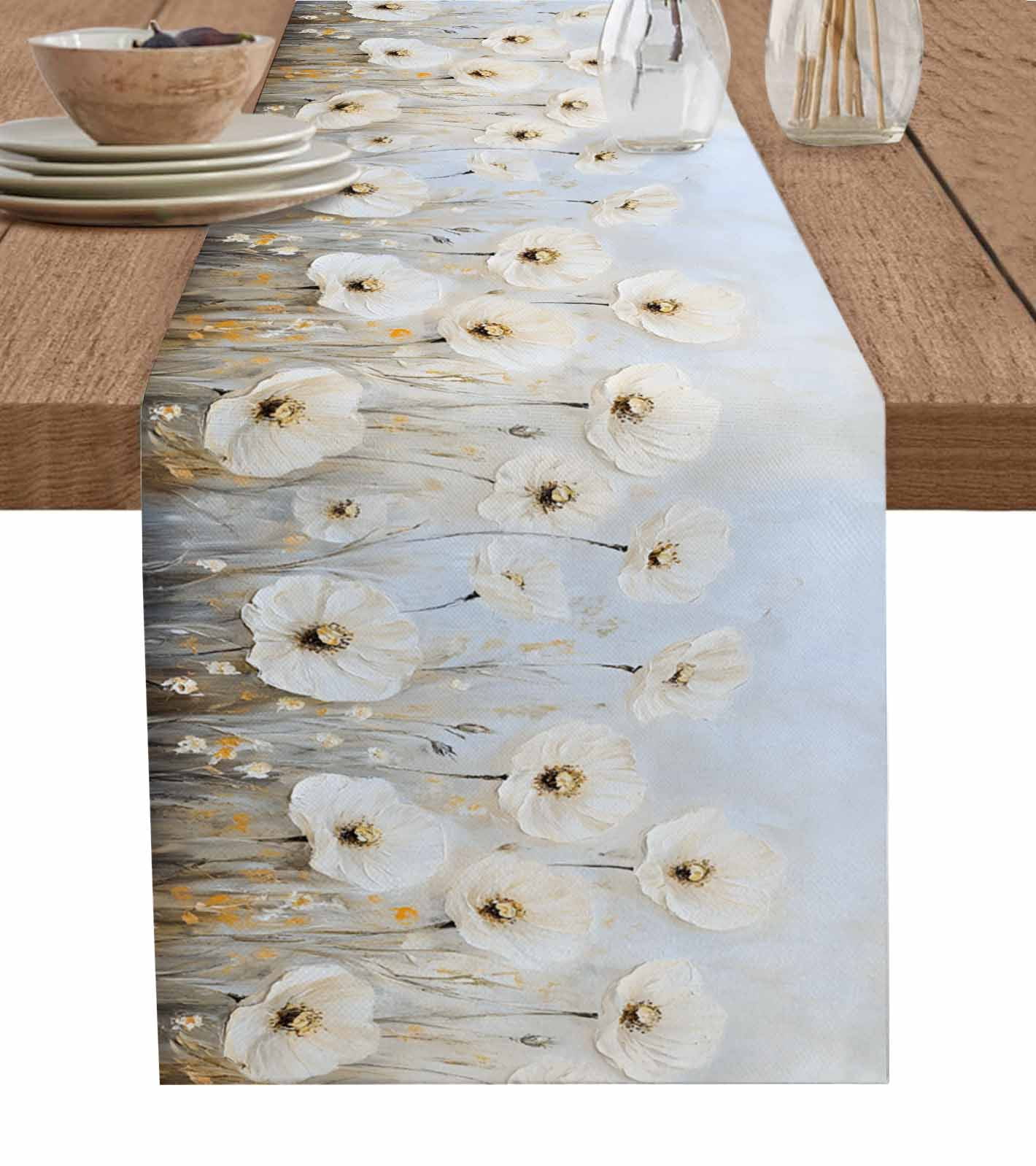 Hokiten Table Runners 36 Inches Long Dress Scarves, Daisies Flowers ...