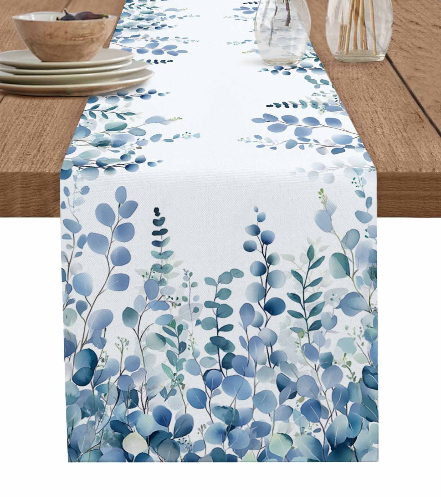Hokiten Table Runners 36 Inches Long Dress Scarves, Eucalyptus Blue ...