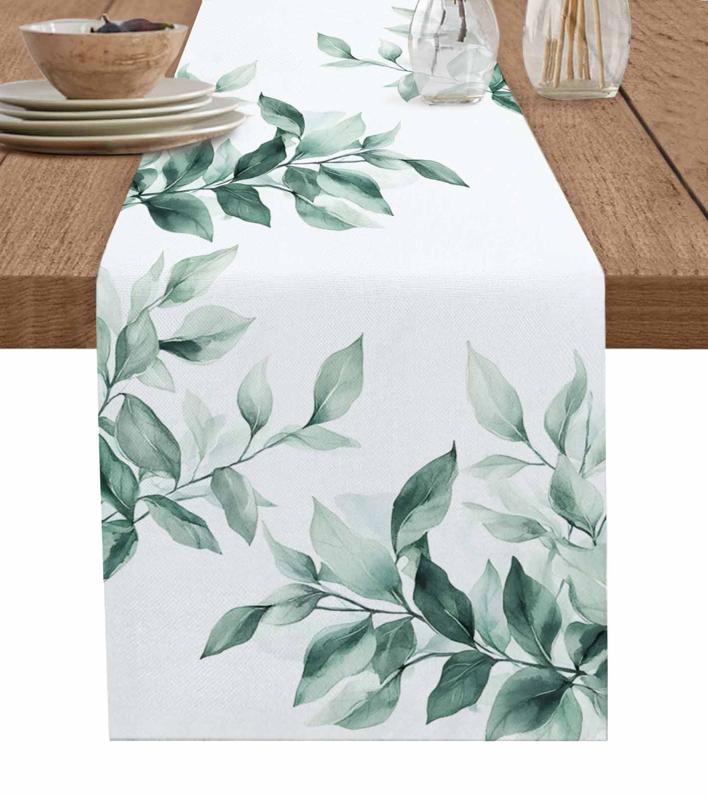 Hokiten Table Runners 36 Inches Long Dress Scarves, Eucalyptus Leaves ...