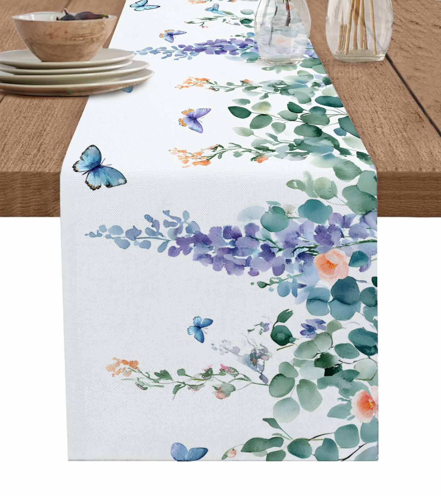 Hokiten Table Runners 36 Inches Long Dress Scarves, Eucalyptus Leaves ...