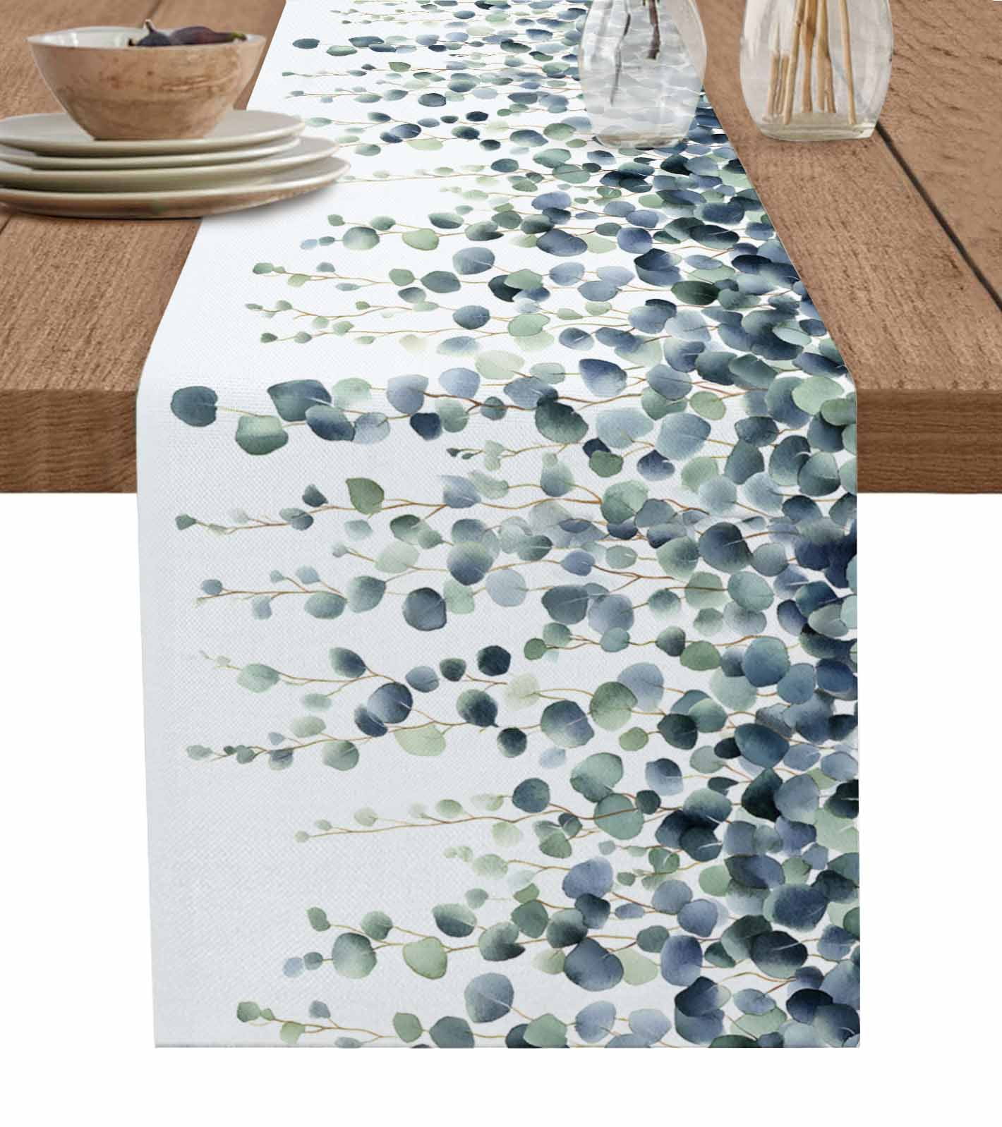 Hokiten Table Runners 36 Inches Long Dress Scarves, Eucalyptus Branches ...