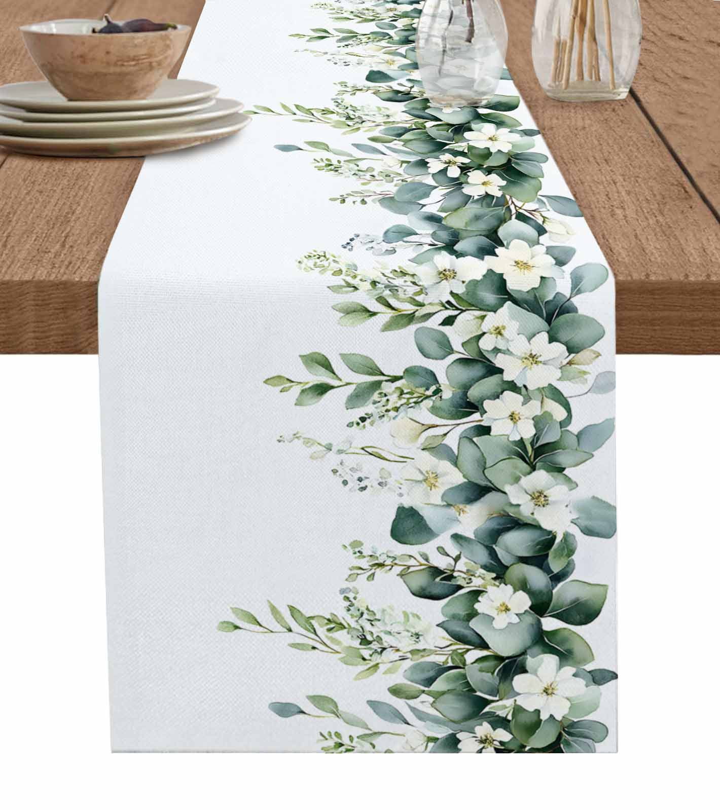 Hokiten Table Runners 36 Inches Long Dress Scarves, Green Eucalyptus ...