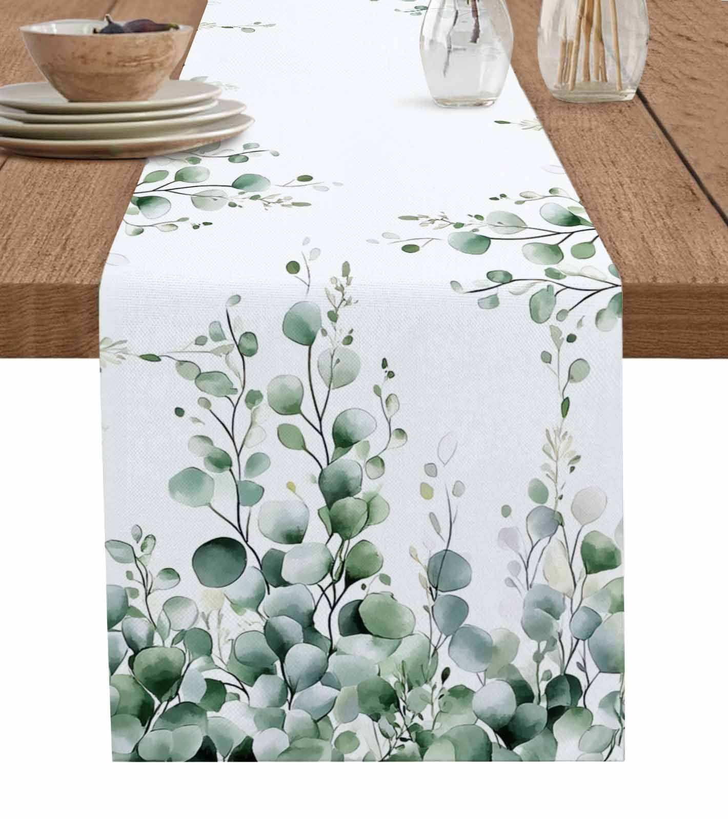 Hokiten Table Runners 36 Inches Long Dress Scarves, Green Eucalyptus ...