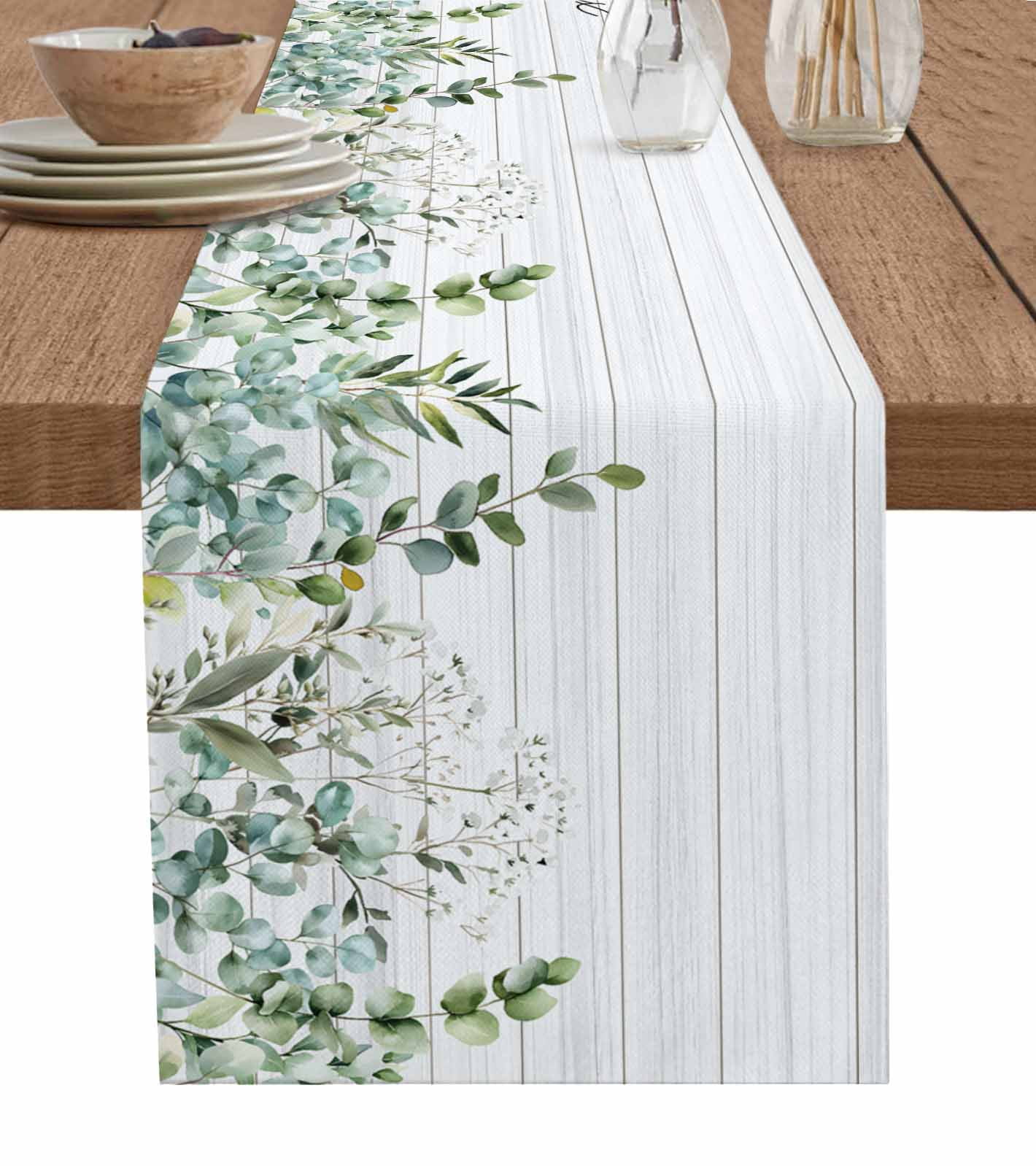Hokiten Table Runners 36 Inches Long Dress Scarves, Green Eucalyptus ...